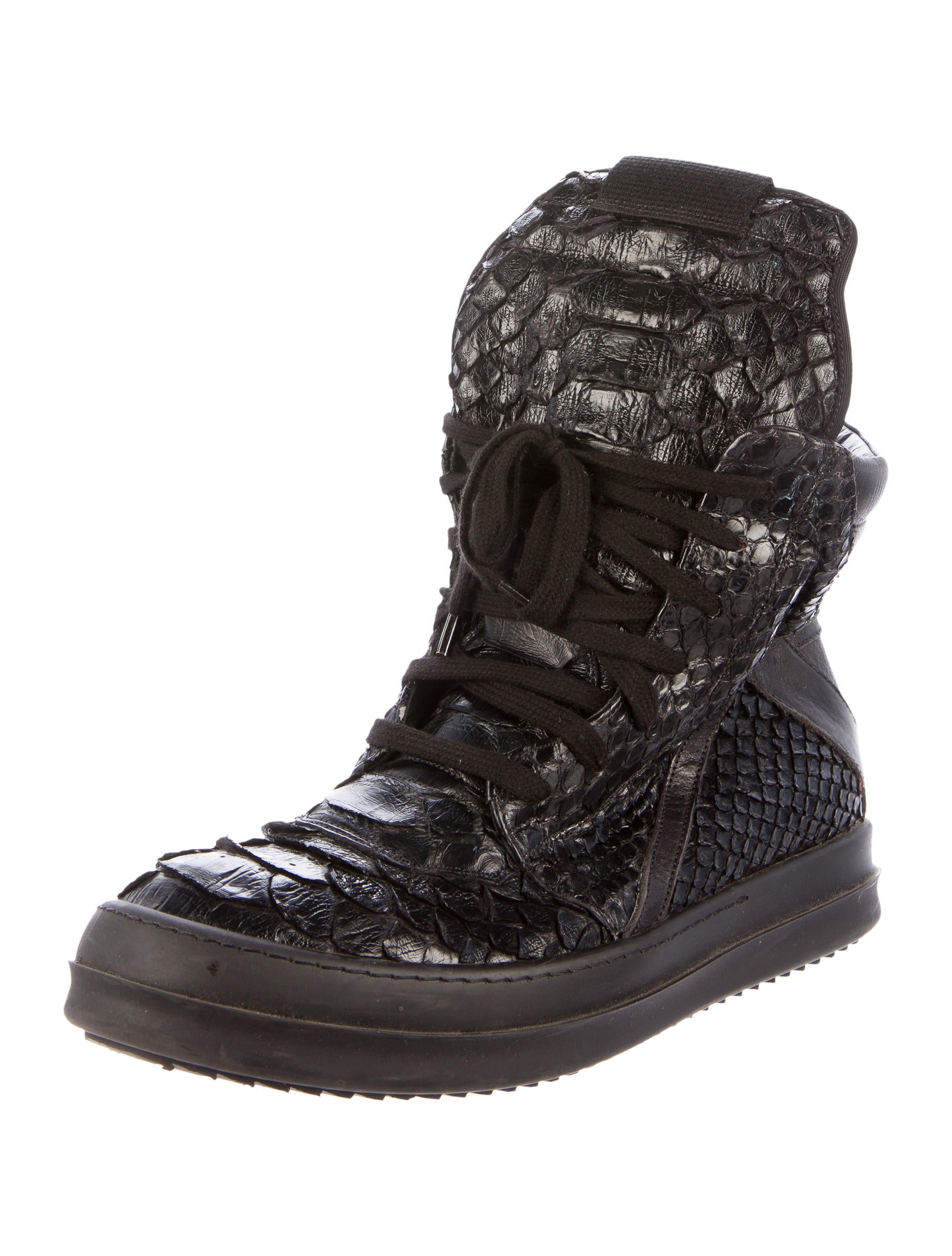 Rick Owens Python Geobasket Sneakers - Black Sneakers, Shoes - RIC26926 ...