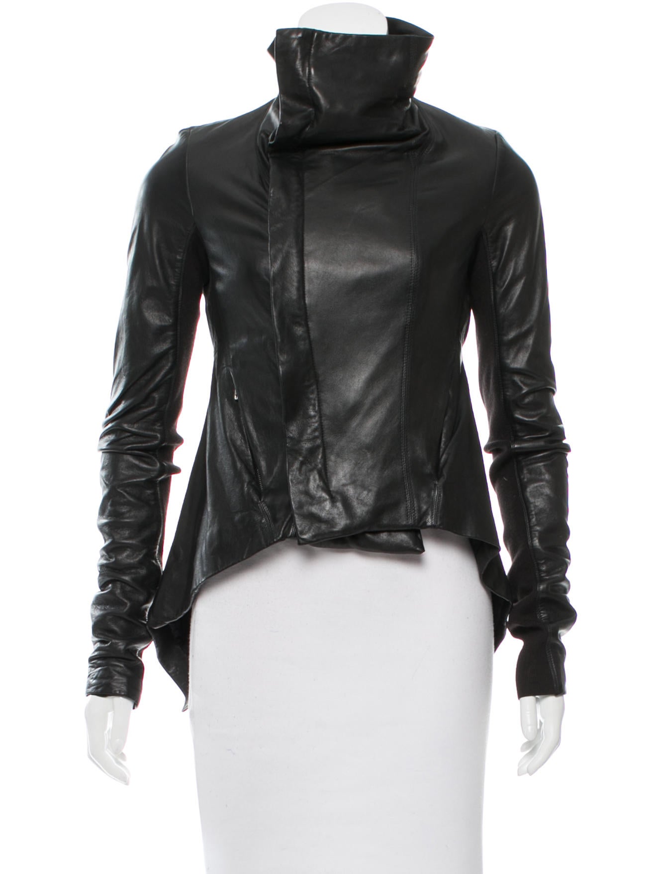 Rick Owens Asymmetrical Leather Jacket - Clothing - RIC27865 | The RealReal