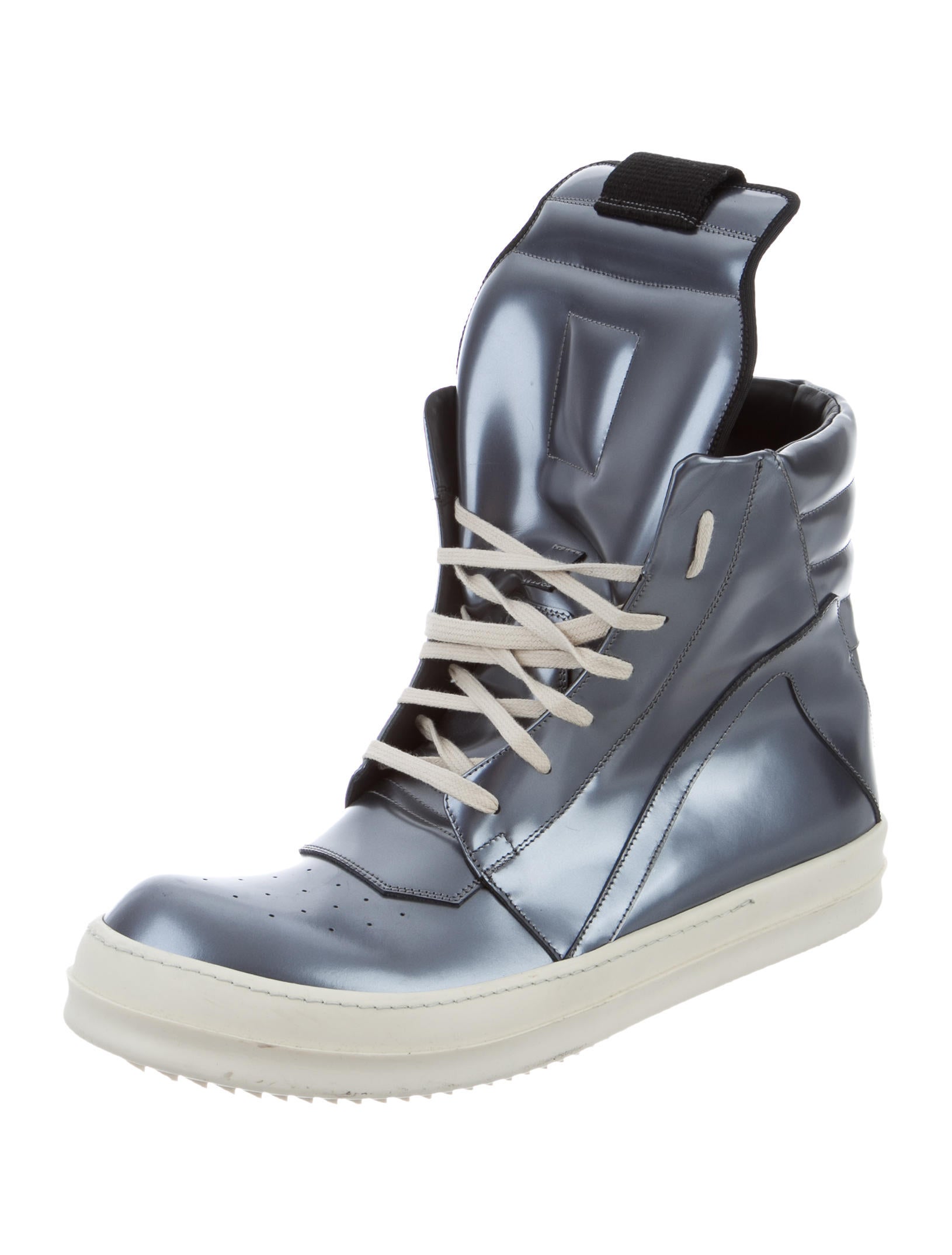 Rick Owens Metallic Geobasket Sneakers - Blue Sneakers, Shoes ...