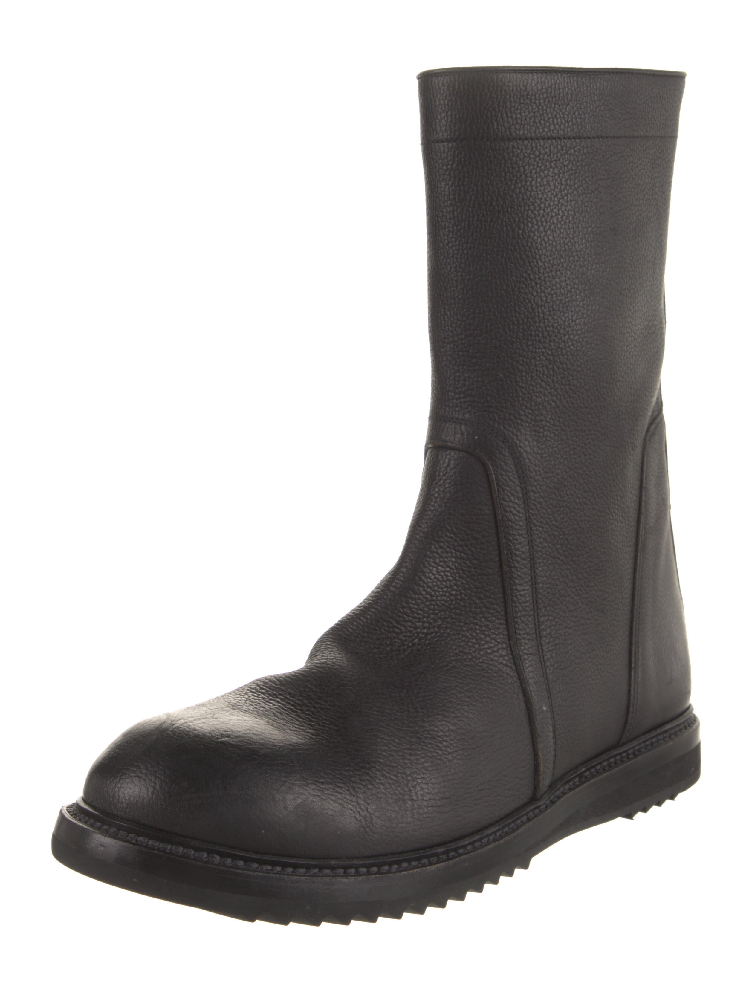 Rick Owens Leather Boots - Black Boots, Shoes - RIC68362 | The RealReal