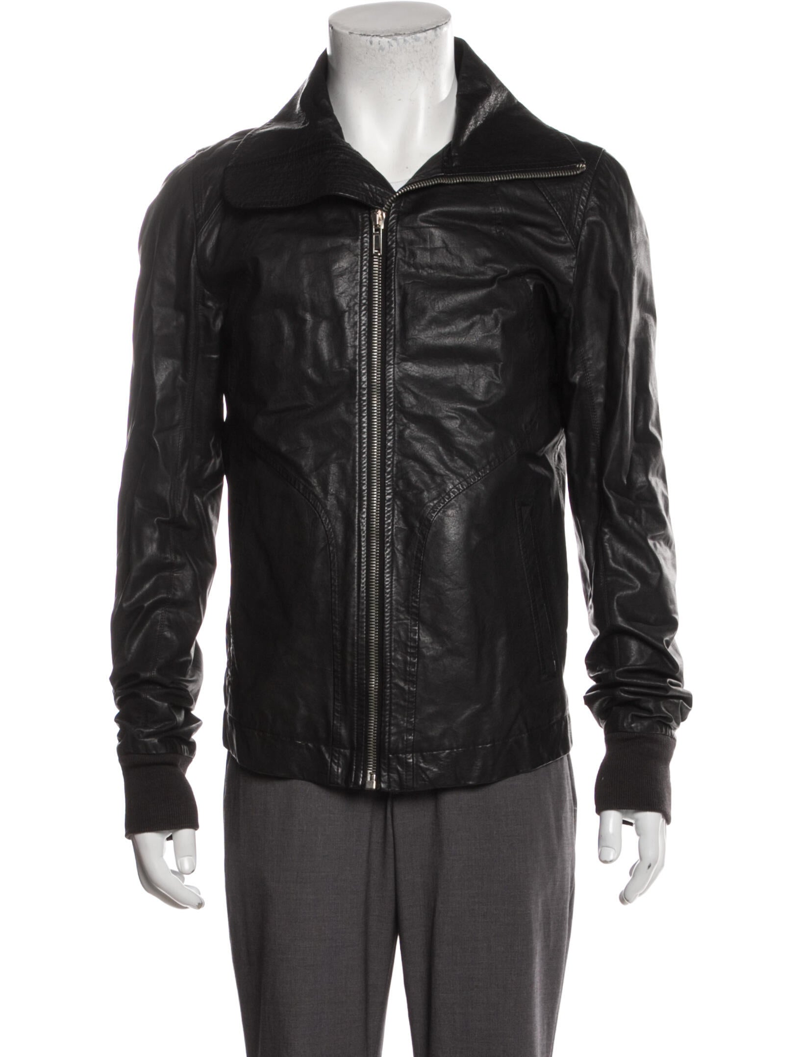 Rick Owens Calf Leather Moto Jacket - Black Outerwear, Clothing ...