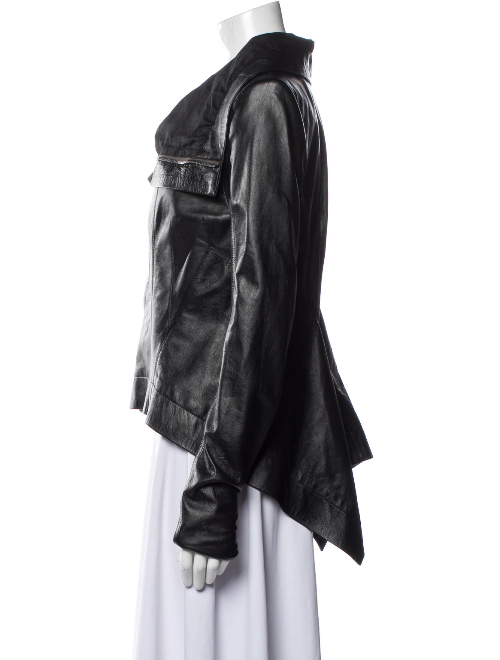 Rick Owens Lamb Leather Biker Jacket w/ Tags - Black Jackets, Clothing ...