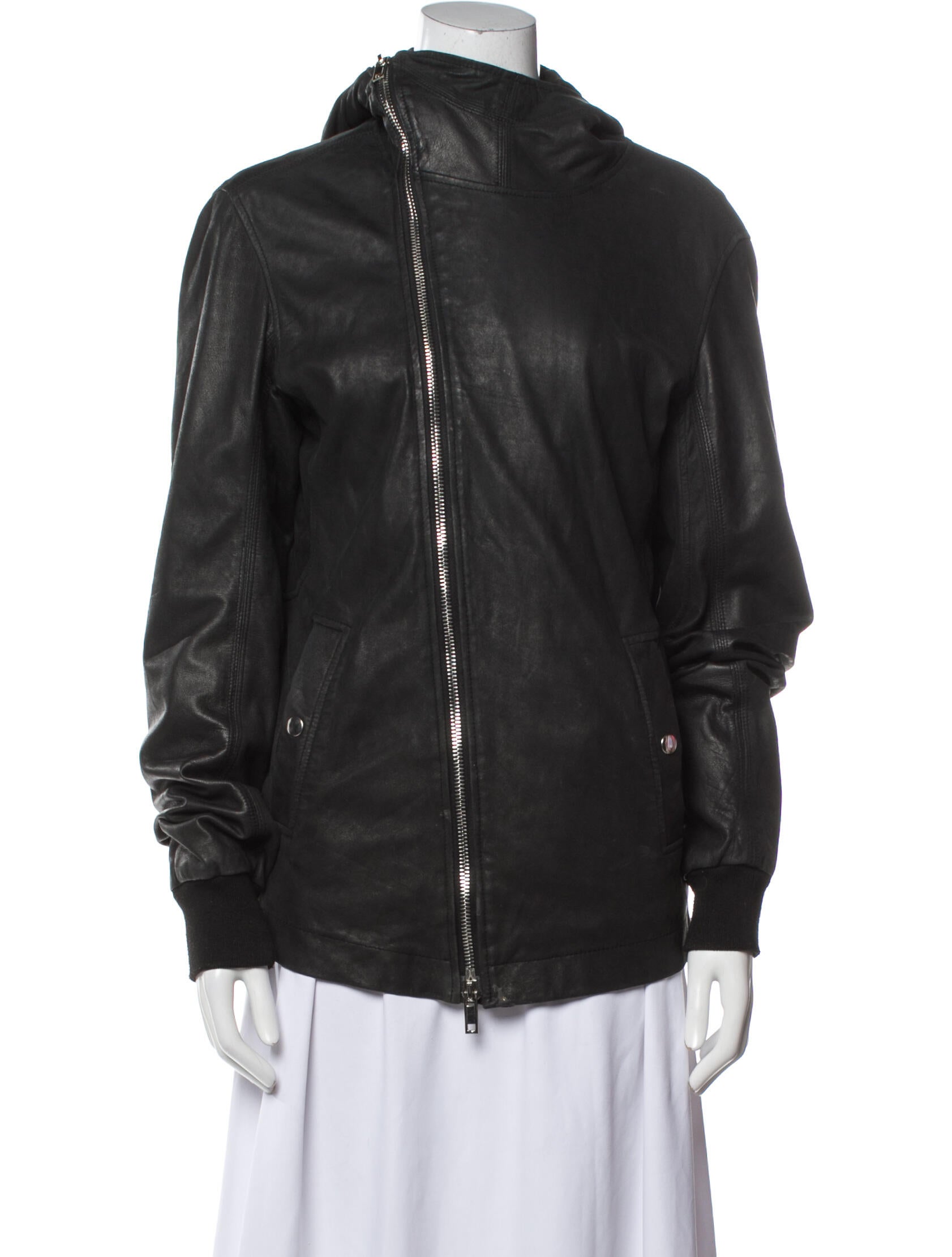 Rick Owens Lamb Leather Biker Jacket - Black Jackets, Clothing ...