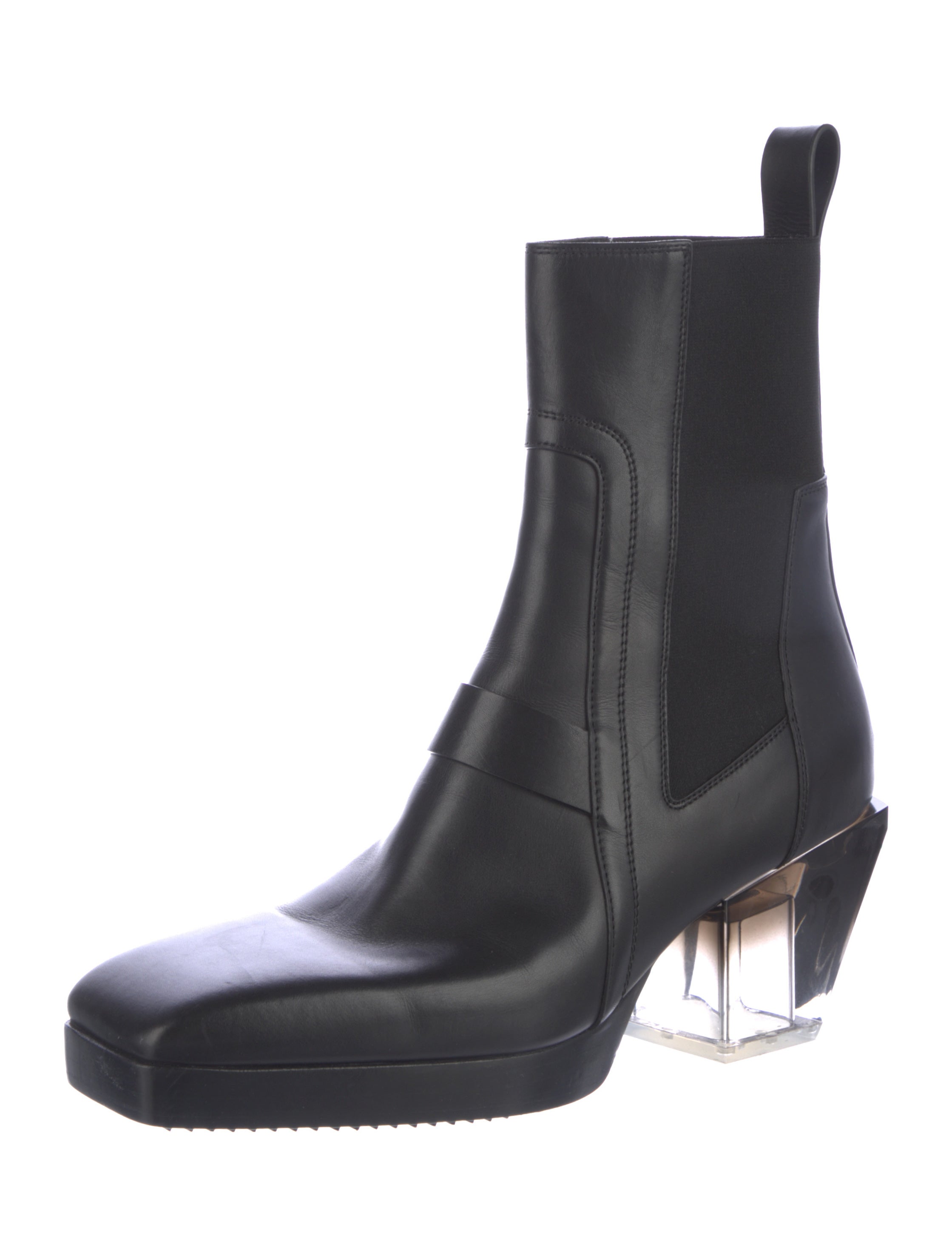 Rick Owens Leather Chelsea Boots - Black Boots, Shoes - RIC77374 | The ...