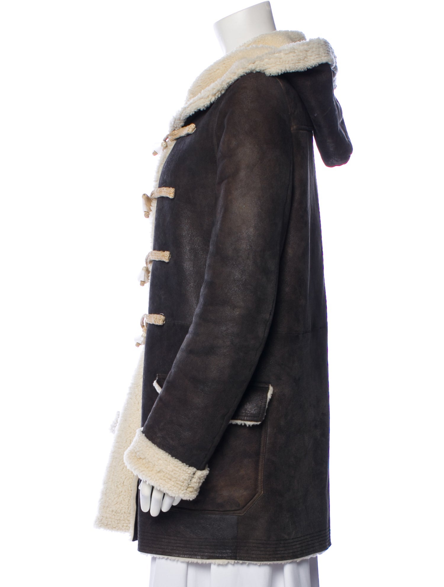 Rick Owens Shearling Plaid Print Fur Coat - Brown Coats, Clothing ...