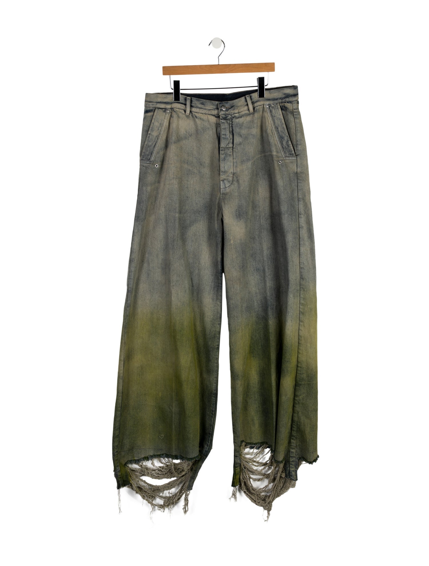 Rick Owens Relaxed Fit Jeans - Green, 15" Rise Jeans, Clothing ...