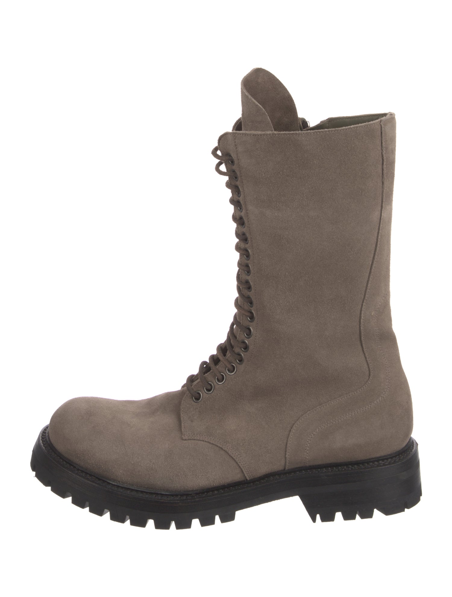 Rick Owens Suede Combat Boots - Brown Boots, Shoes - RIC92214 | The ...