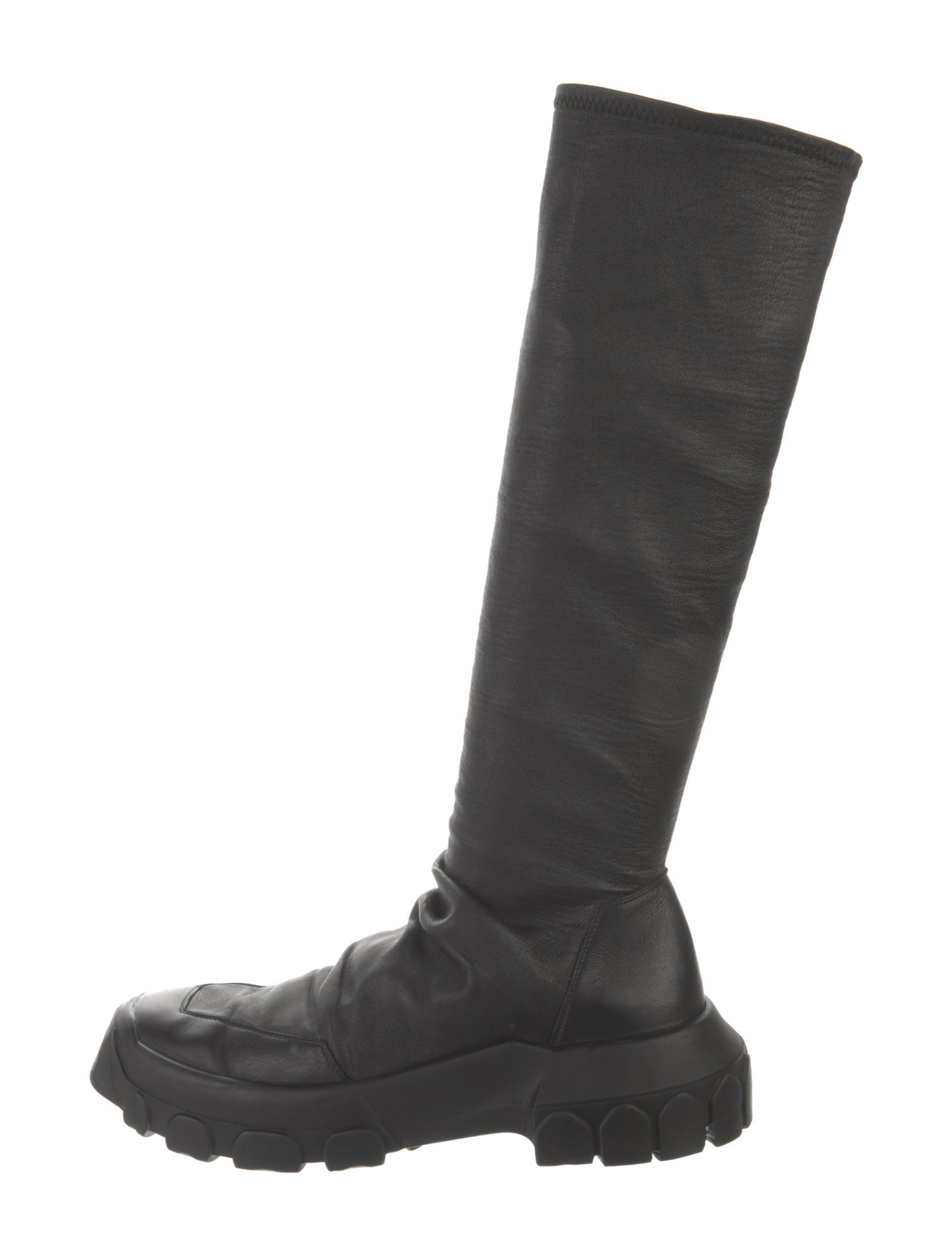 Rick Owens Tractor Leather Boots - Black Boots, Shoes - RIC93367 | The ...
