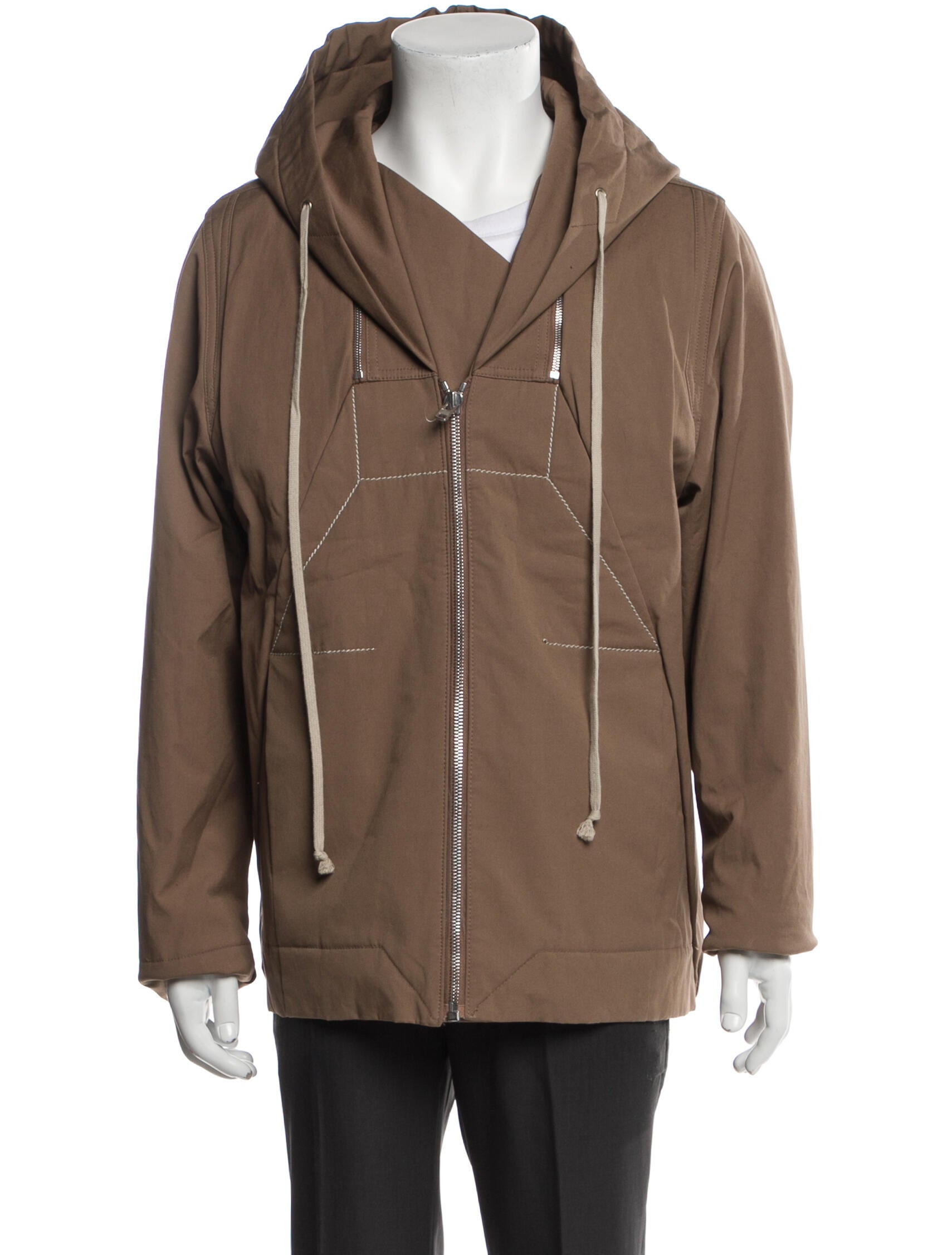 Rick Owens Silk Utility Jacket - Brown Outerwear, Clothing - RIC94125 ...