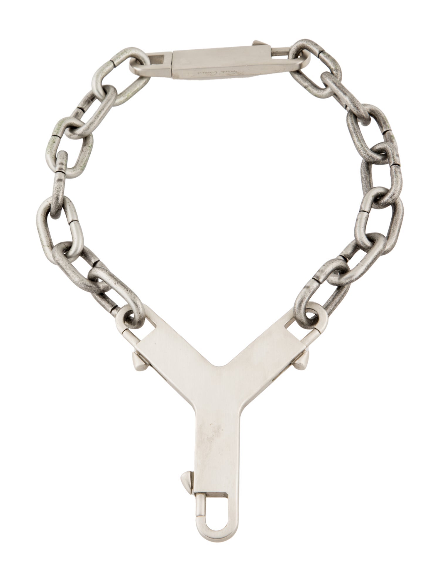 Rick Owens Cerberus Choker Necklace - Silver-Tone Metal Chain ...