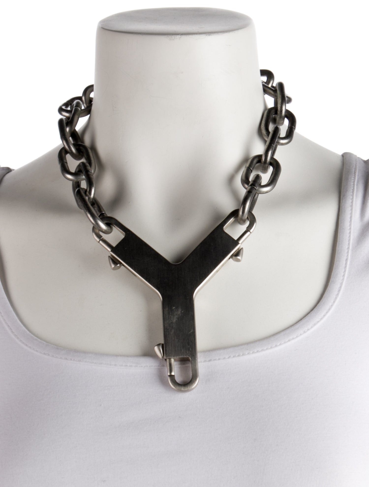 Rick Owens Cerberus Choker Necklace - Silver-Tone Metal Chain ...
