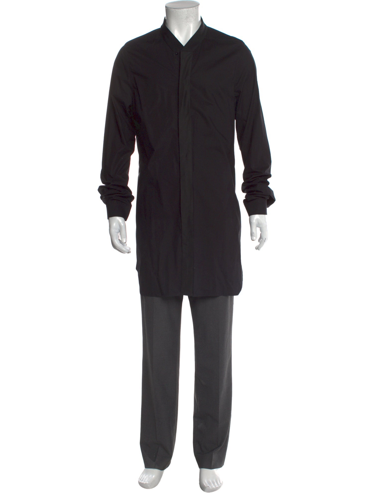 Rick Owens Long Sleeve Dress Shirt w/ Tags - Black Dress Shirts ...