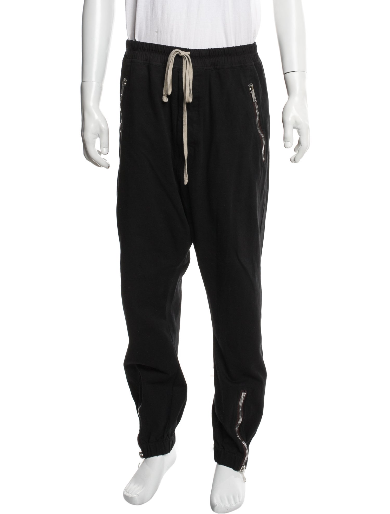 Rick Owens Striped Joggers - Black, 14.75" Rise Pants, Clothing ...