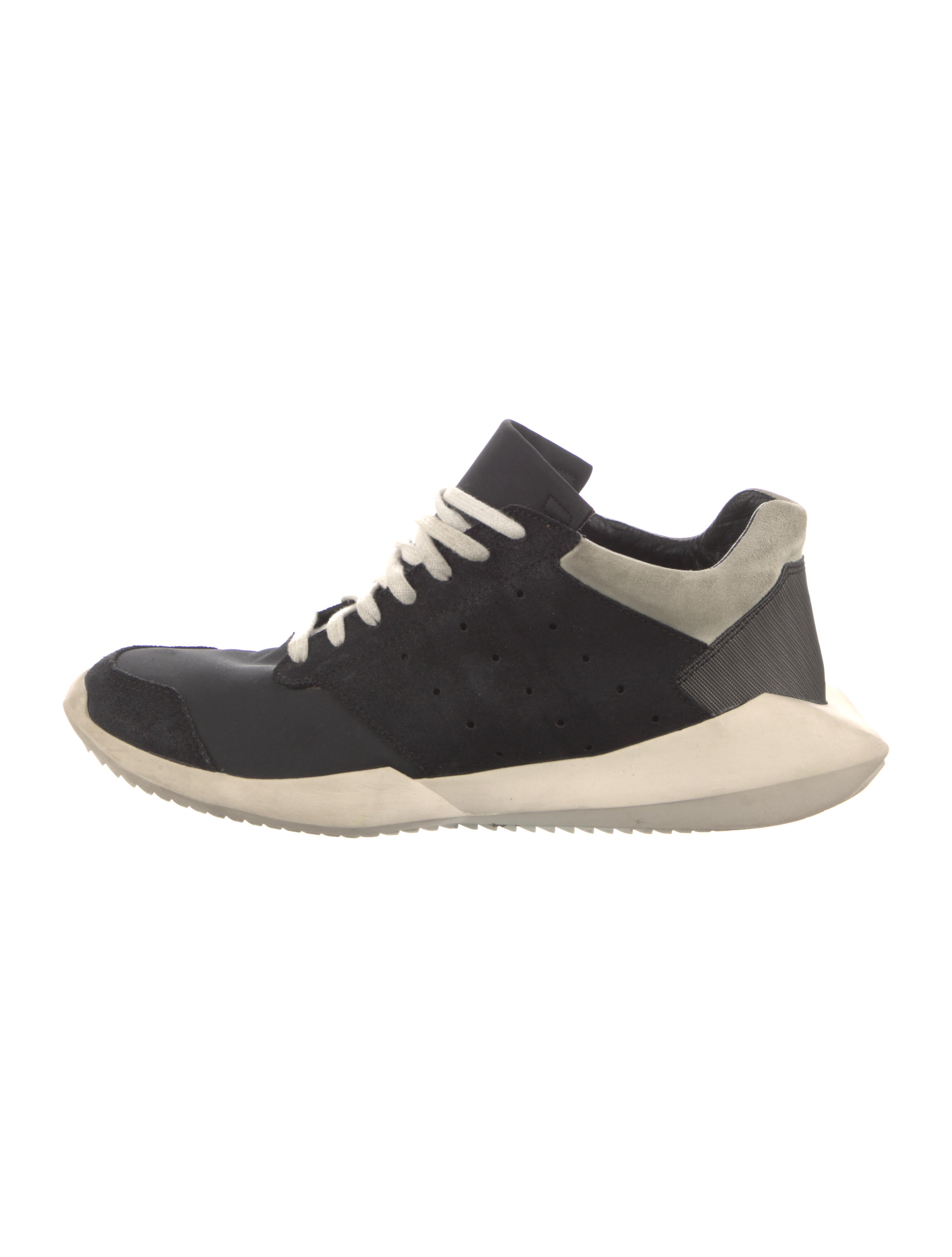 Rick Owens x Adidas Colorblock Pattern Athletic Sneakers - Black ...