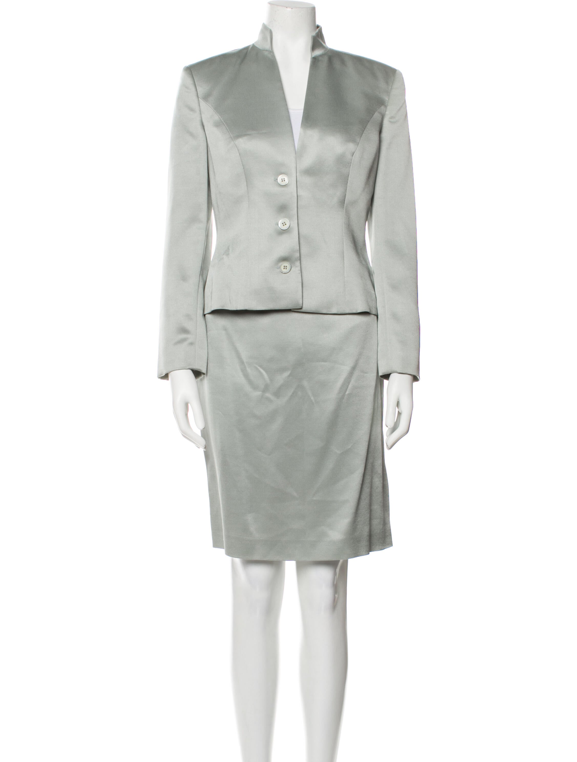 Richard Tyler Vintage Late 1990's - Early 2000's Skirt Suit - Grey ...