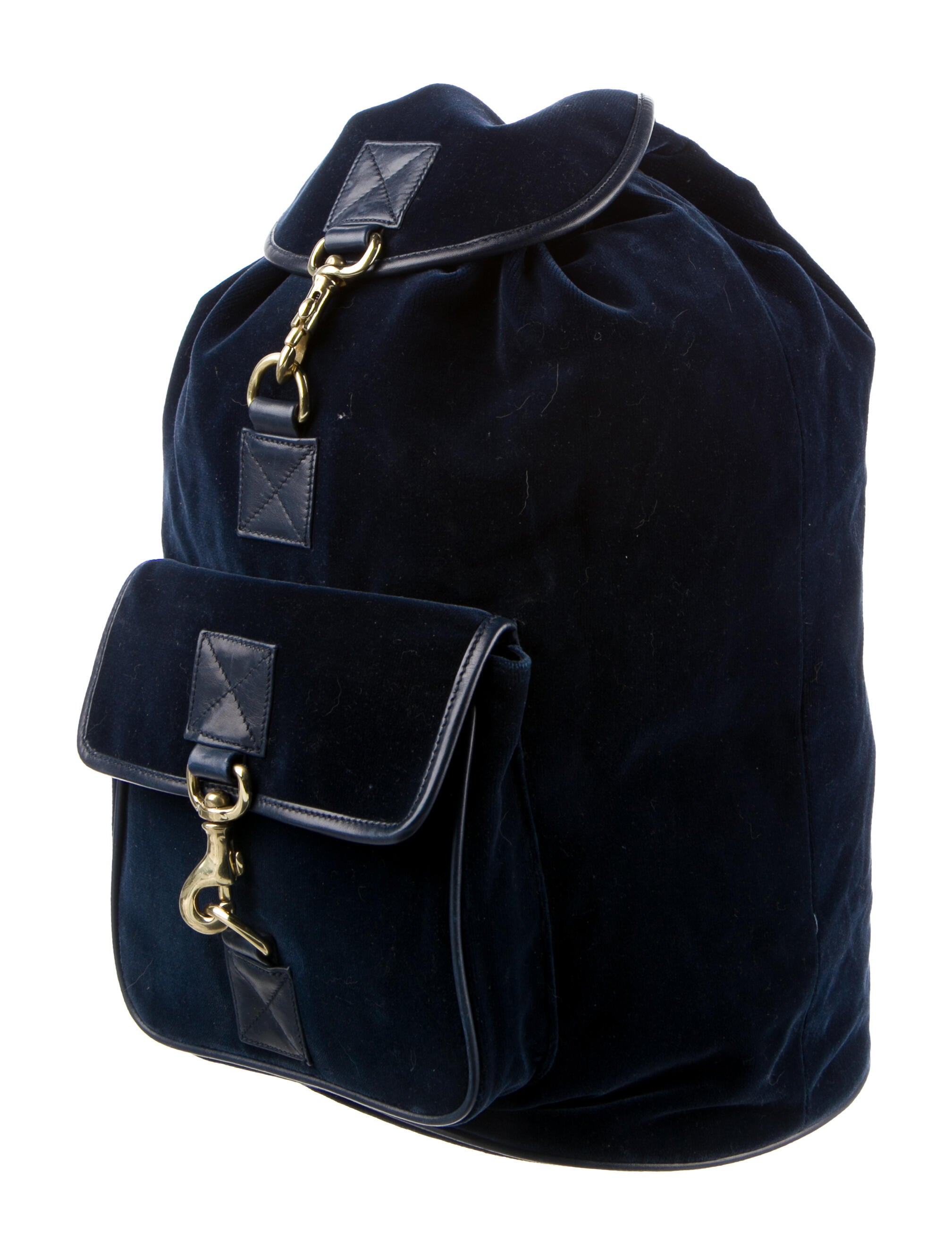Ralph Lauren Purple Label Velvet Backpack - Blue Backpacks, Handbags ...