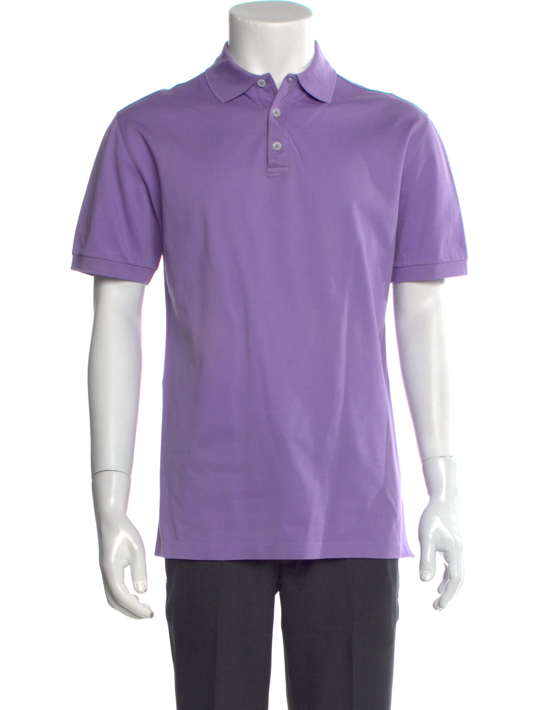 Ralph Lauren Purple Label Collar Short Sleeve Polo Shirt - Purple Polos ...