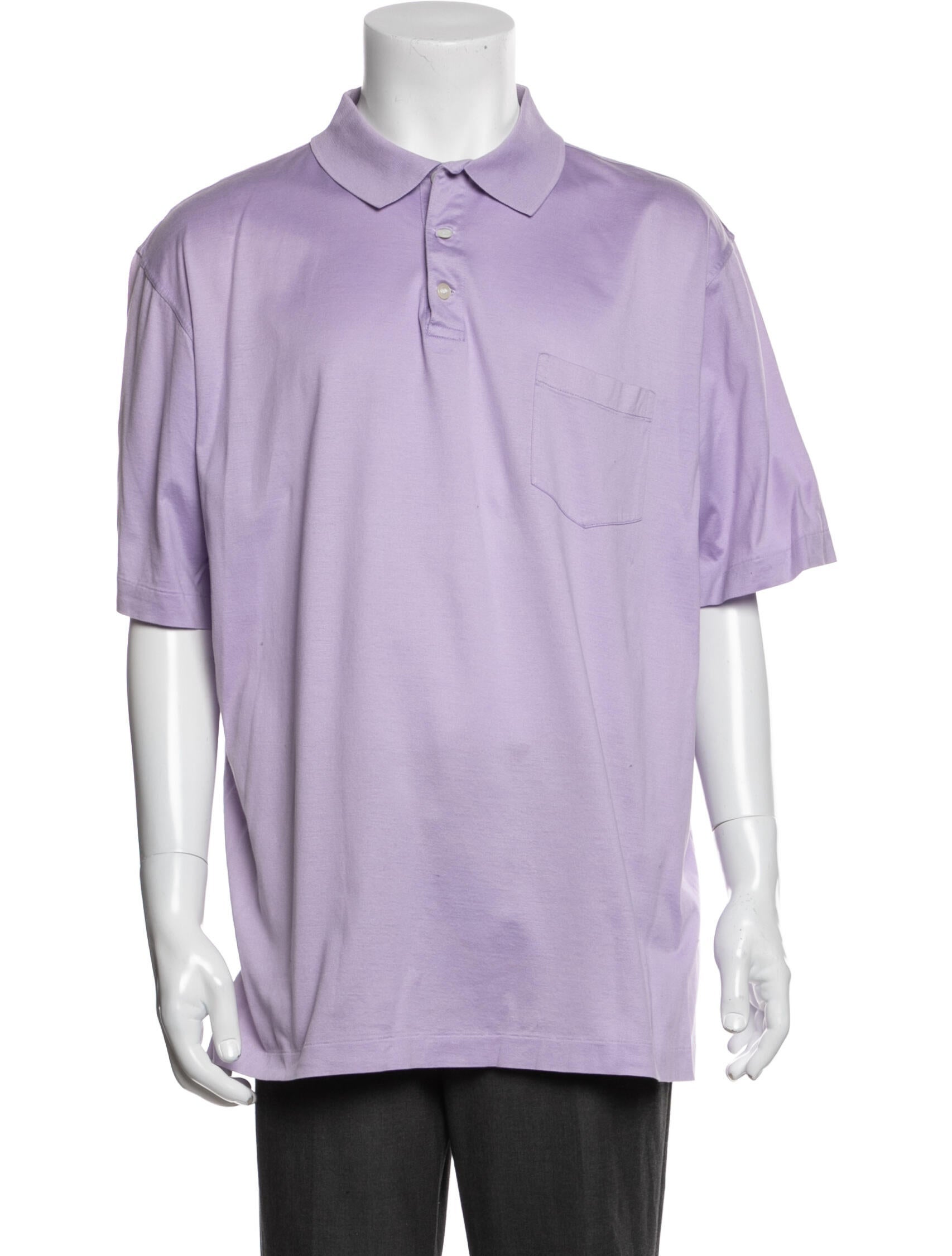 Ralph Lauren Purple Label Collar Short Sleeve Polo Shirt - Purple Polos ...