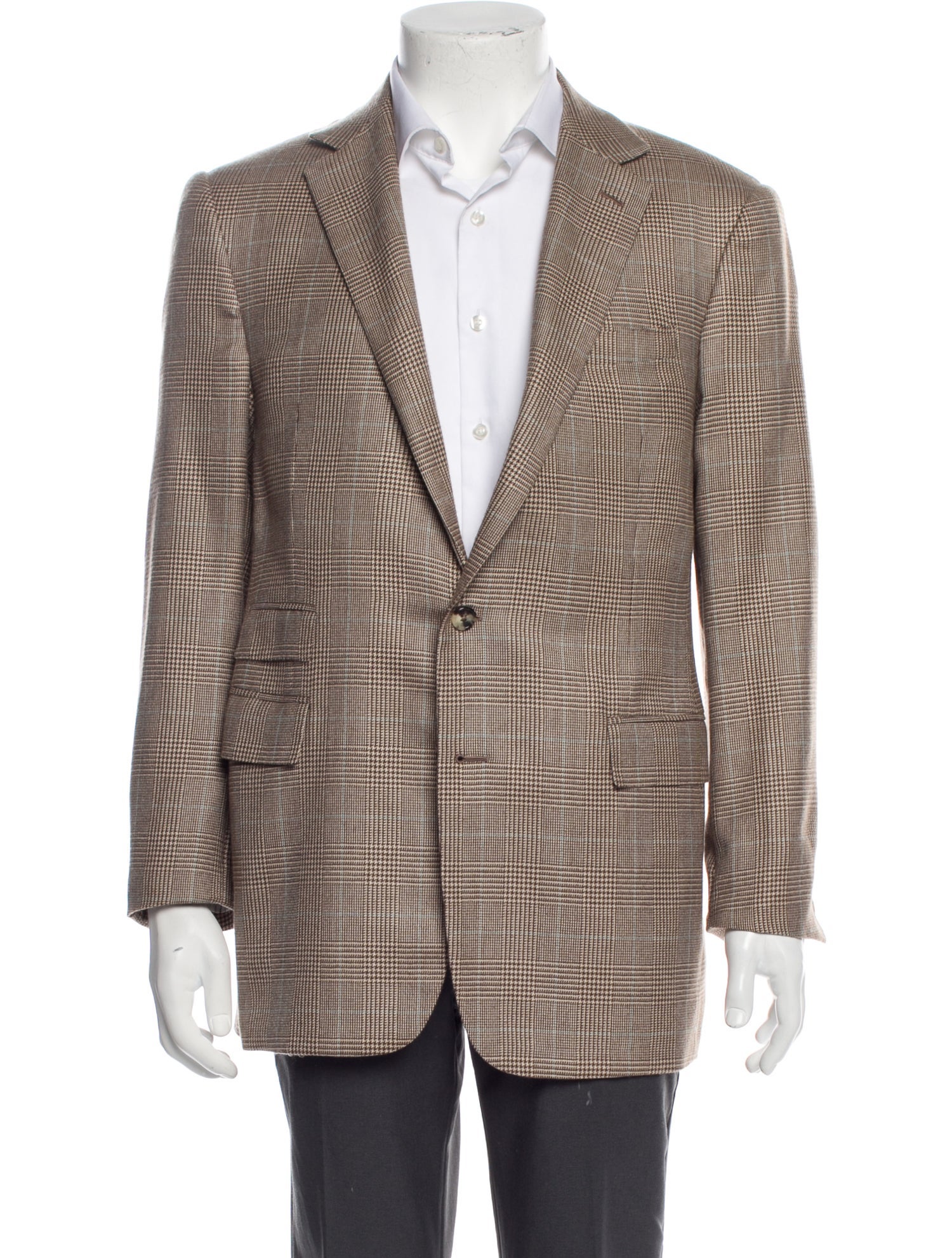 Ralph Lauren Purple Label Cashmere Houndstooth Print Blazer - Neutrals ...