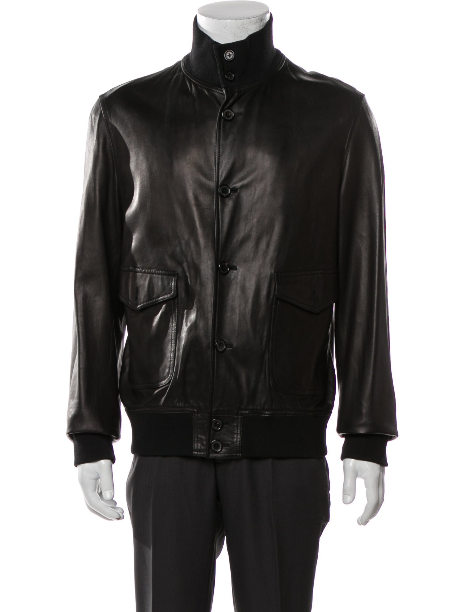Ralph Lauren Purple Label Lambskin Moto Jacket - Black Outerwear ...
