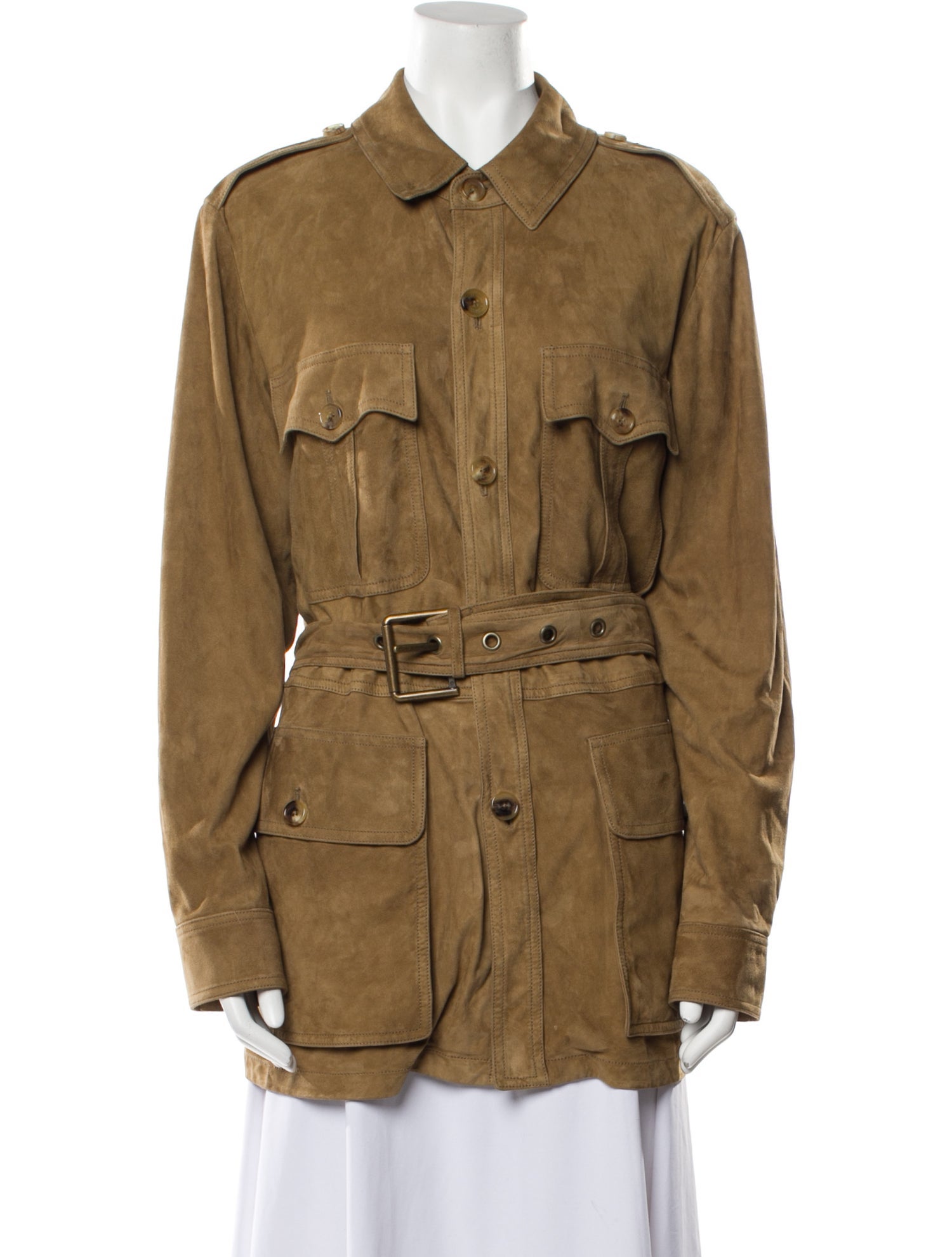 Ralph Lauren Collection Lamb Leather Trench Coat - Brown Coats ...