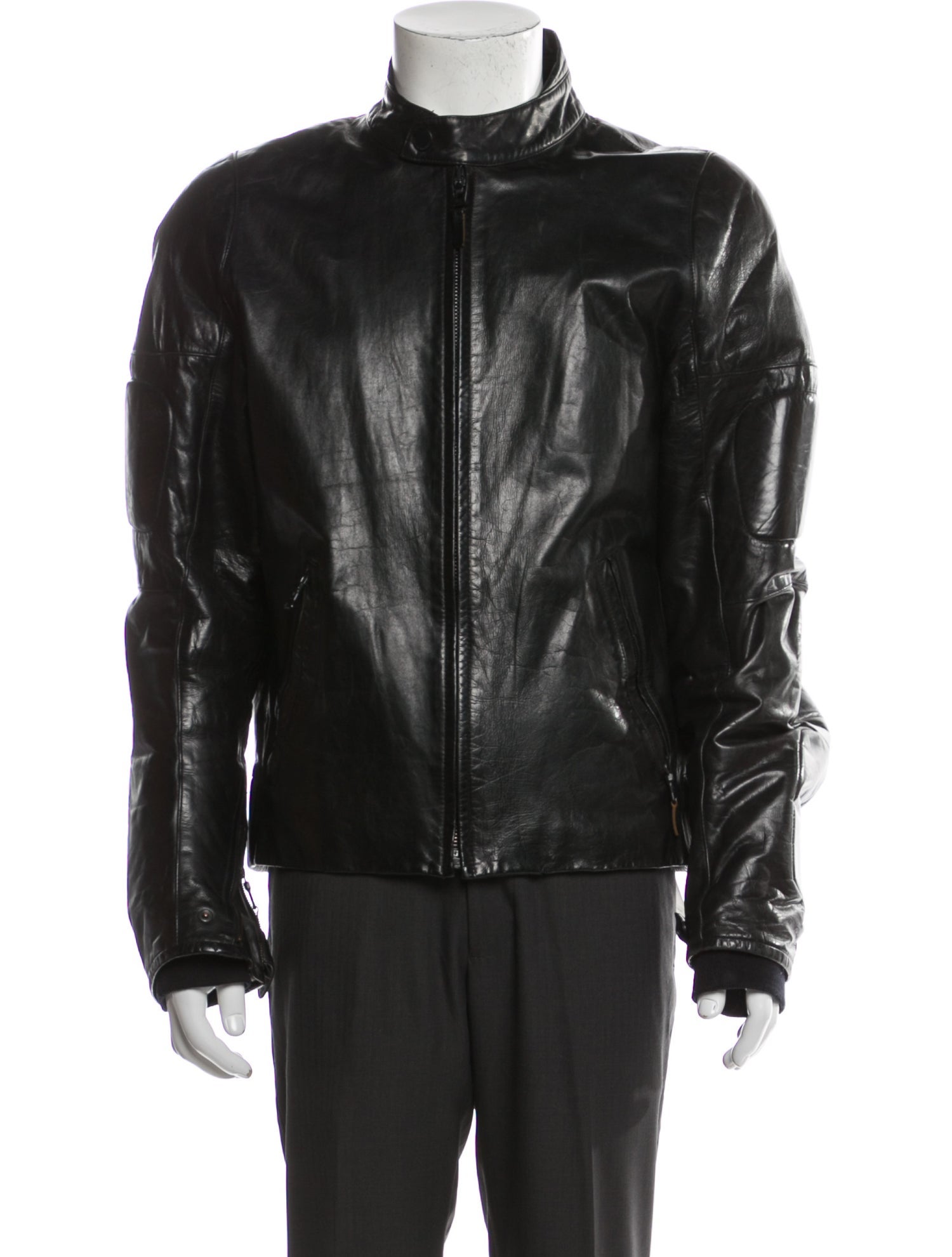 Ralph Lauren Purple Label Leather Moto Jacket - Clear Outerwear ...