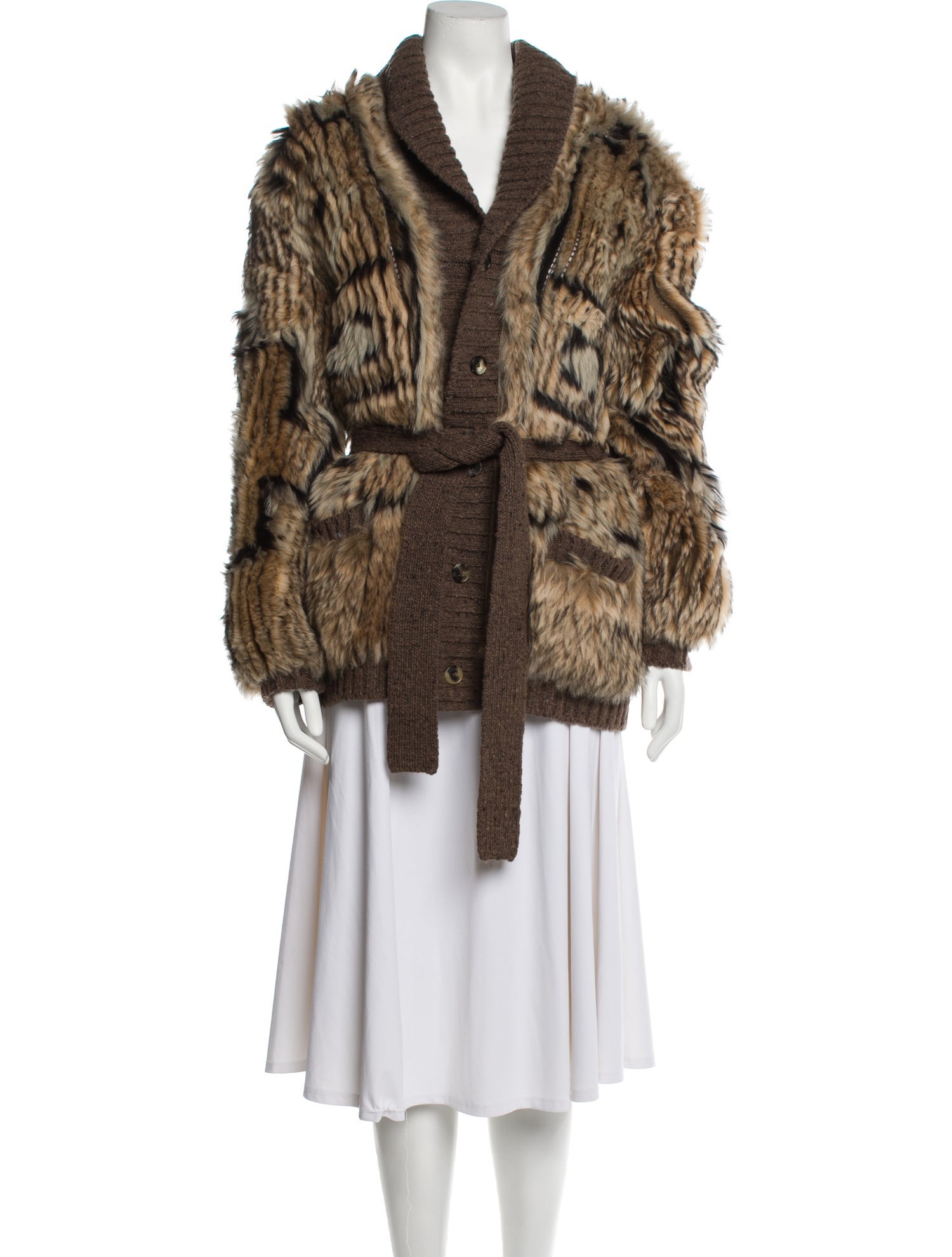 Ralph Lauren Purple Label Shearling Printed Fur Coat - Brown Coats ...