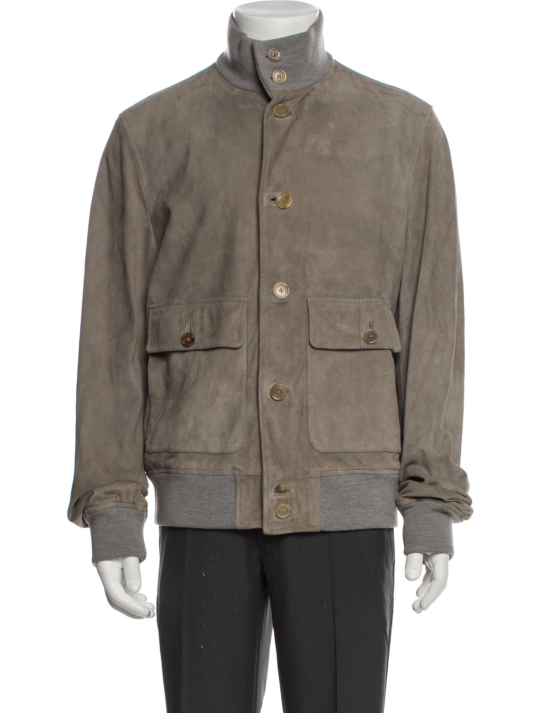 Ralph Lauren Purple Label Suede Utility Jacket - Neutrals Outerwear, Clothing - RLPLB68068 | The ...