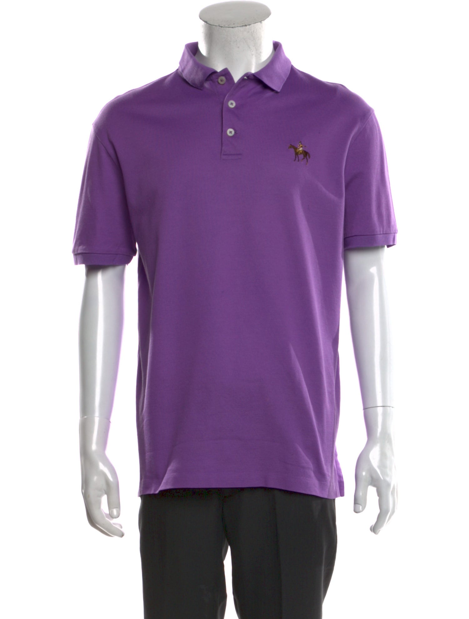 Ralph Lauren Purple Label Collar Short Sleeve Polo Shirt - Purple Polos ...