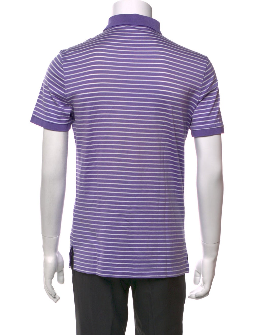 Ralph Lauren Purple Label Striped V-Neck Polo Shirt - Purple Polos ...