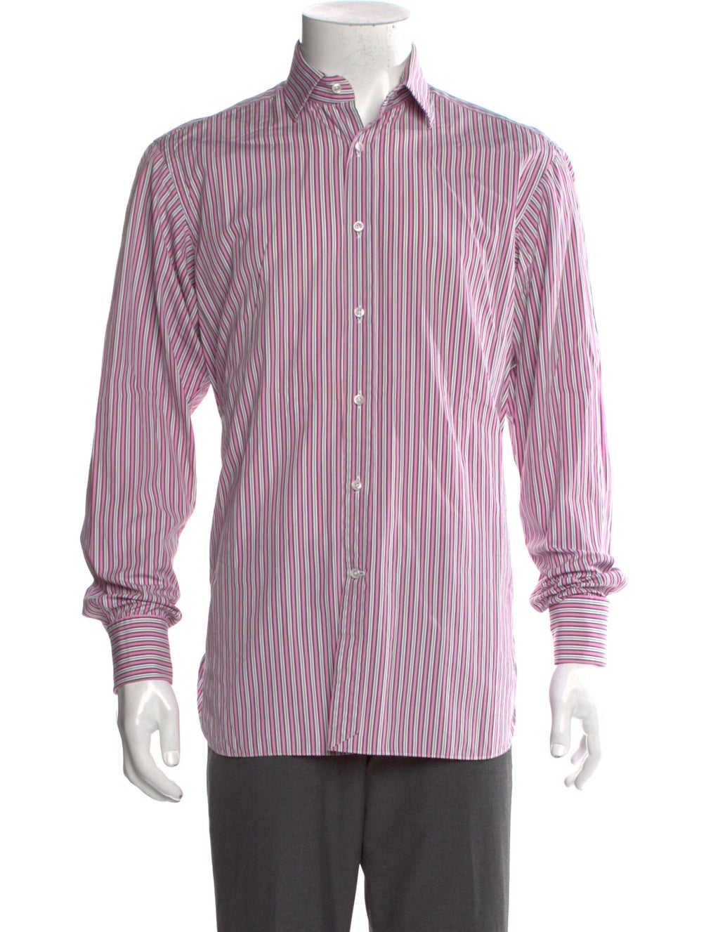 Ralph Lauren Purple Label Striped Long Sleeve Shirt - Pink Dress Shirts ...