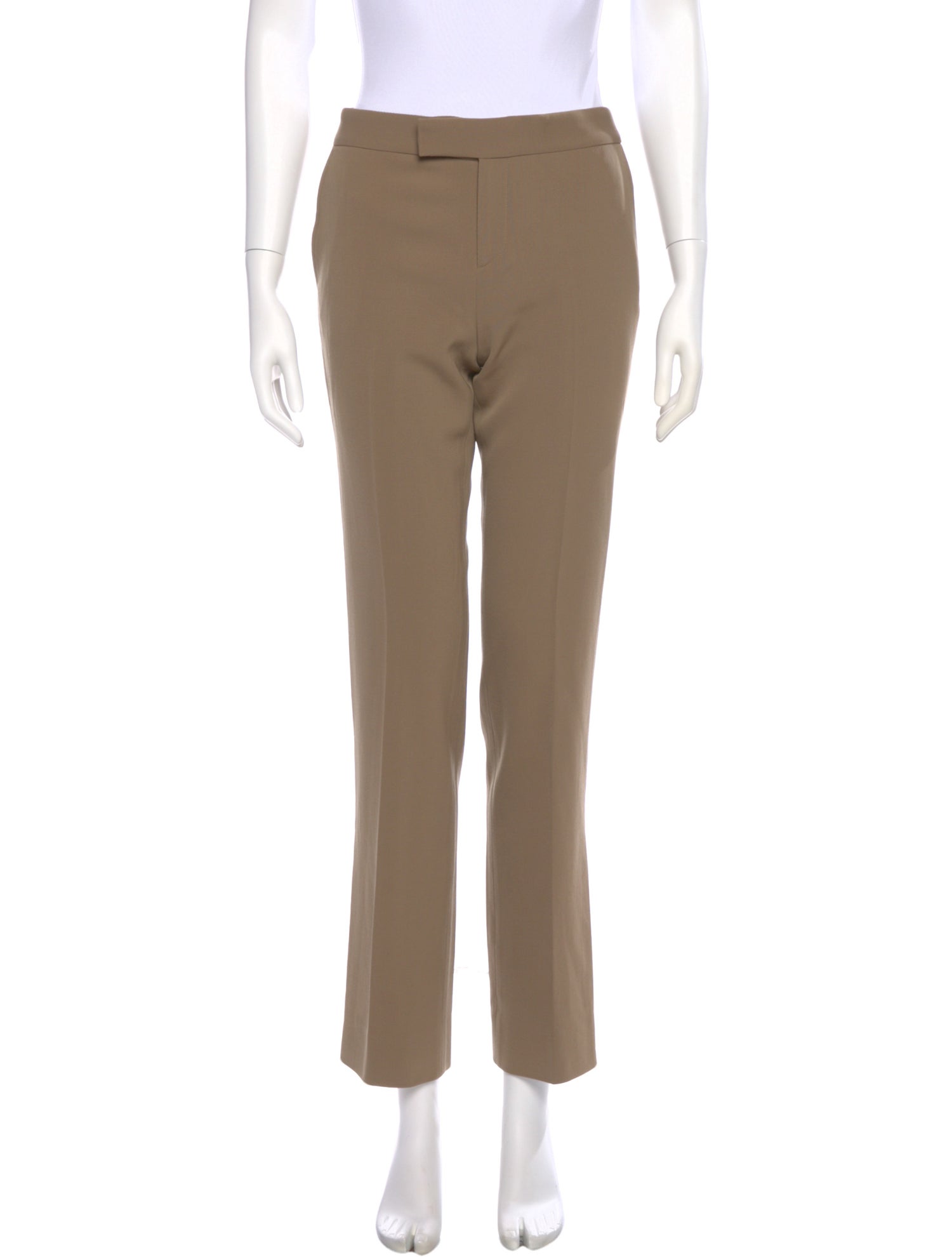 Ralph Lauren Purple Label Virgin Wool Straight Leg Pants - 9.5" Rise ...