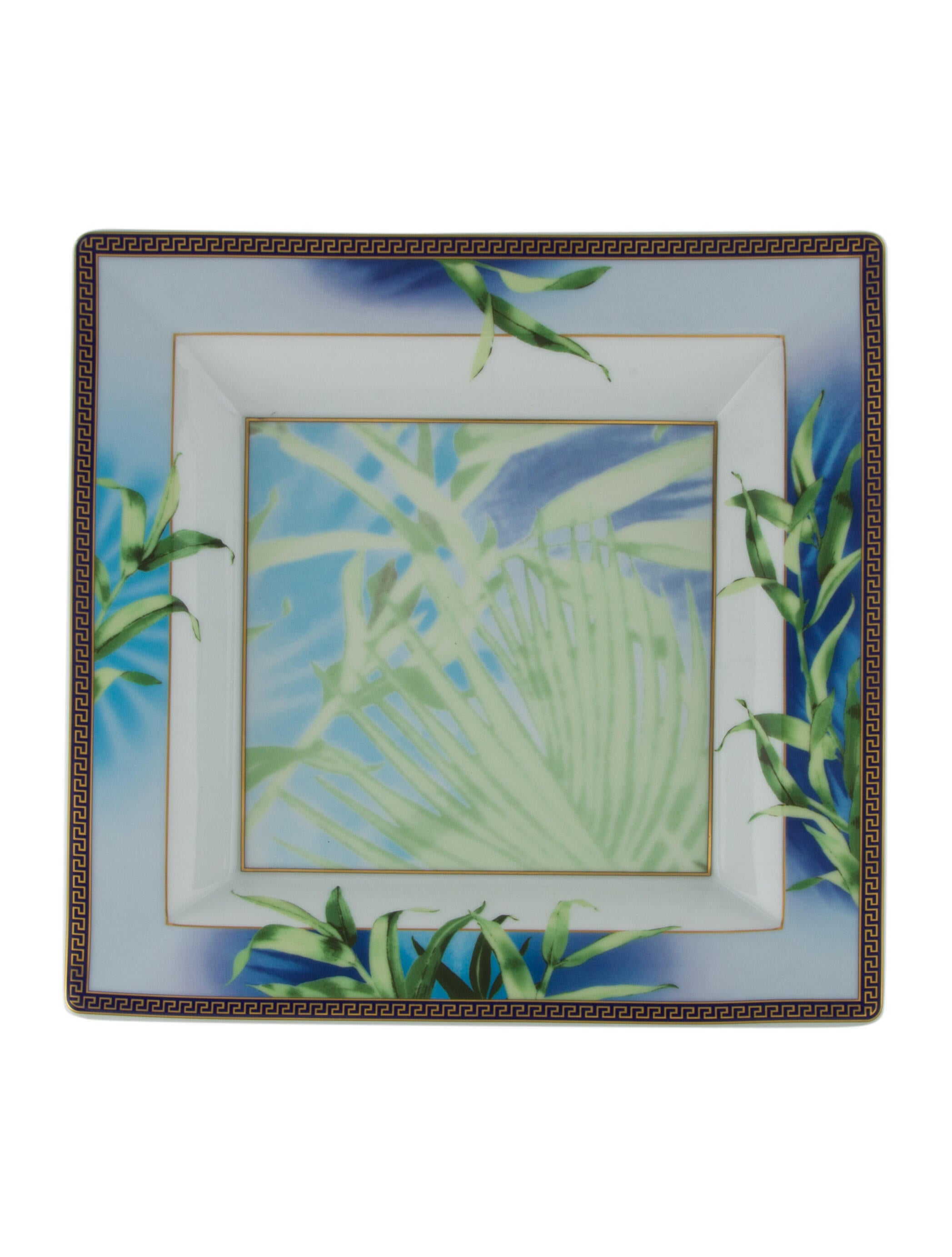 Rosenthal Meets Versace Jungle Square Tray - Blue Dinnerware & Flatware ...