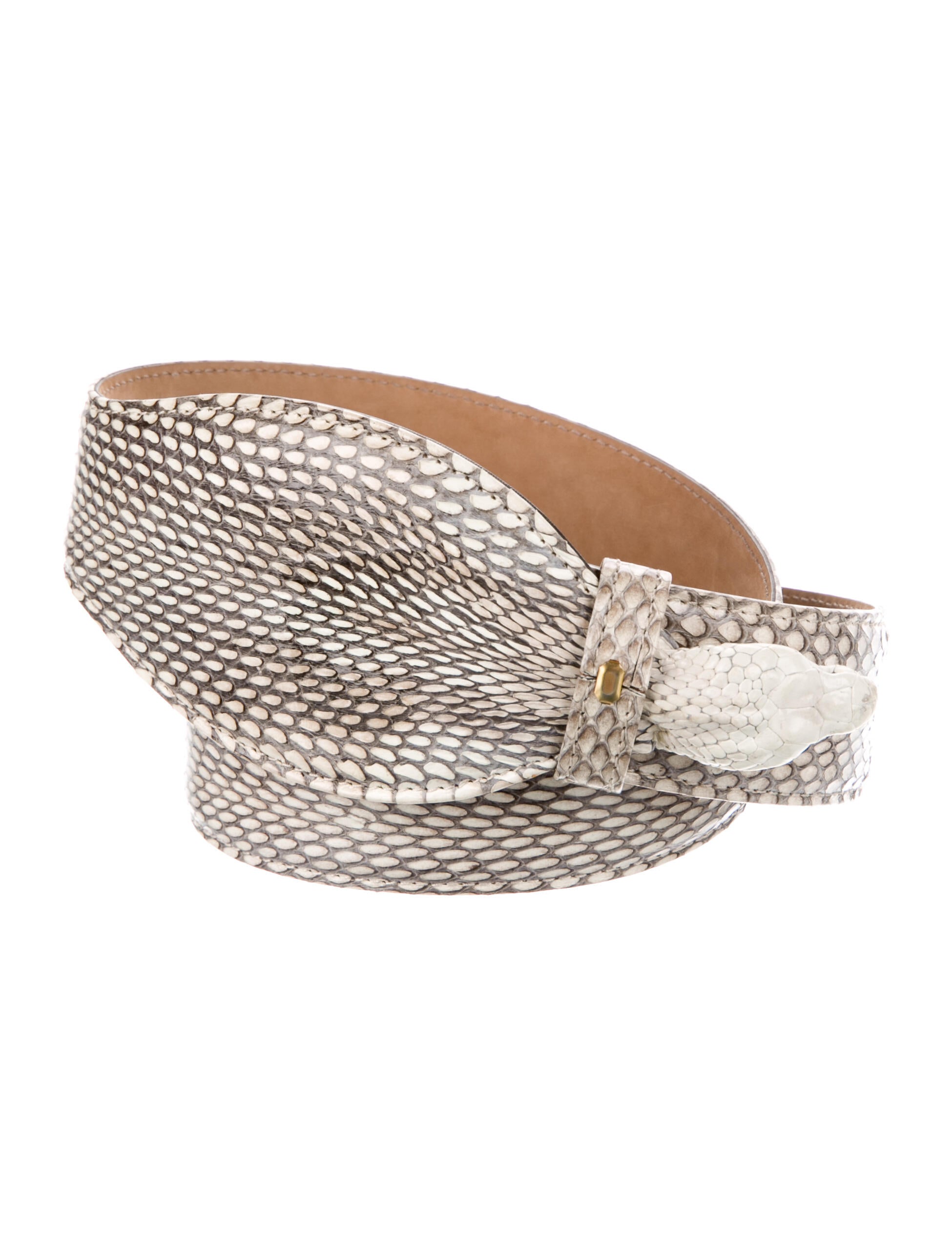 Roberto Cavalli Snakeskin Belt - White Belts, Accessories - ROB114628 ...