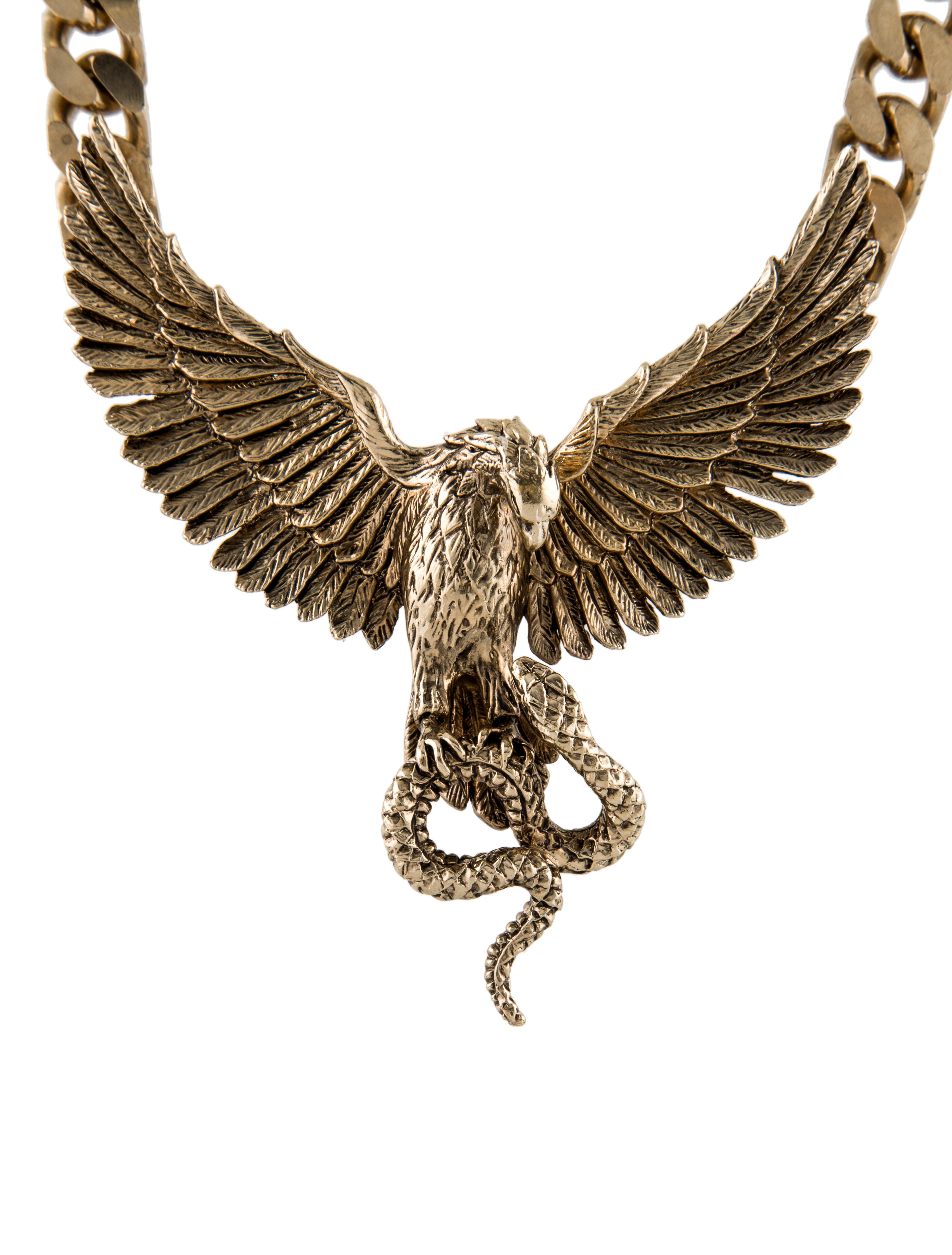 Roberto Cavalli Eagle & Snake Collar Necklace - Silver-Tone Metal ...