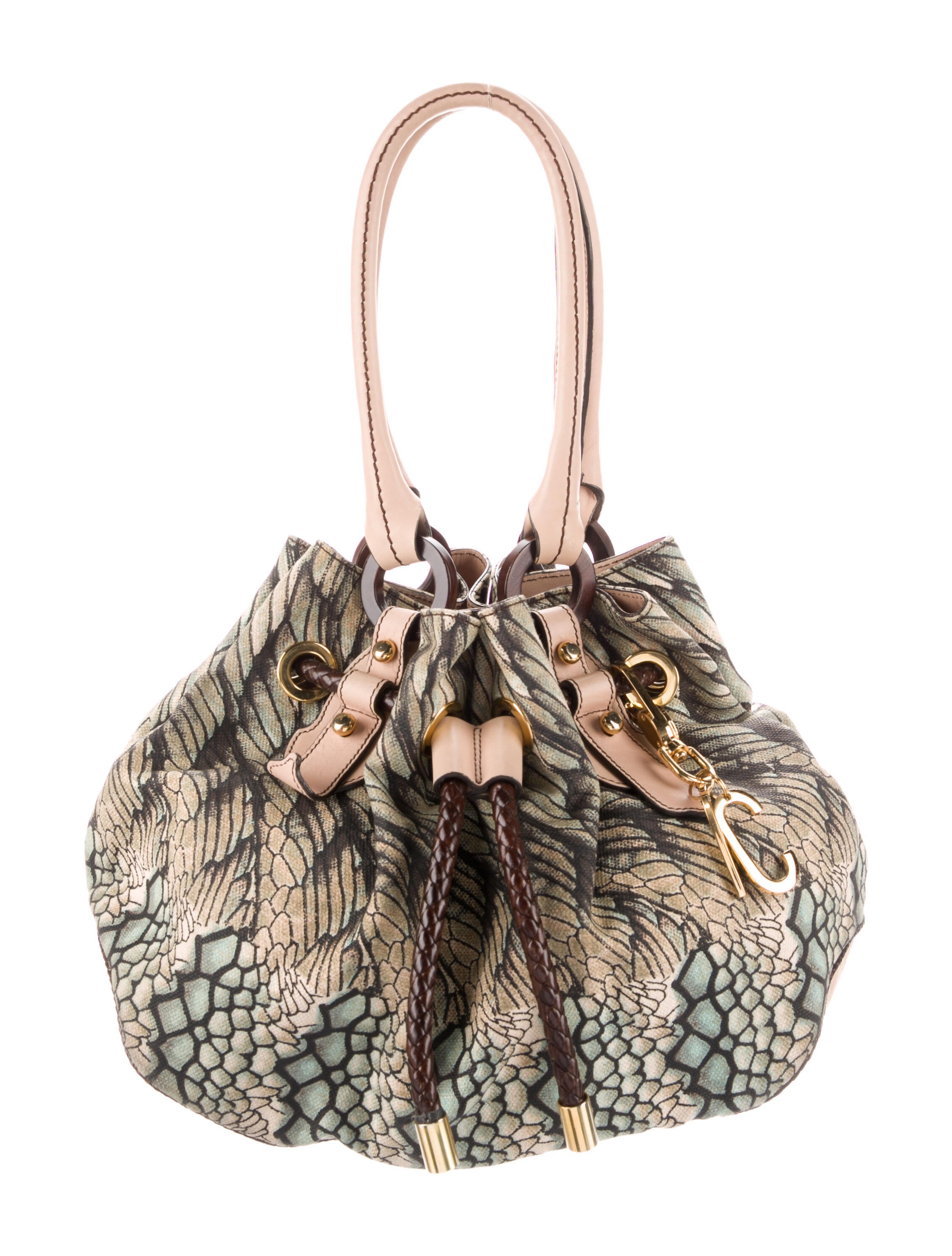 Roberto Cavalli Coated Canvas Shoulder Bag - Green Shoulder Bags ...
