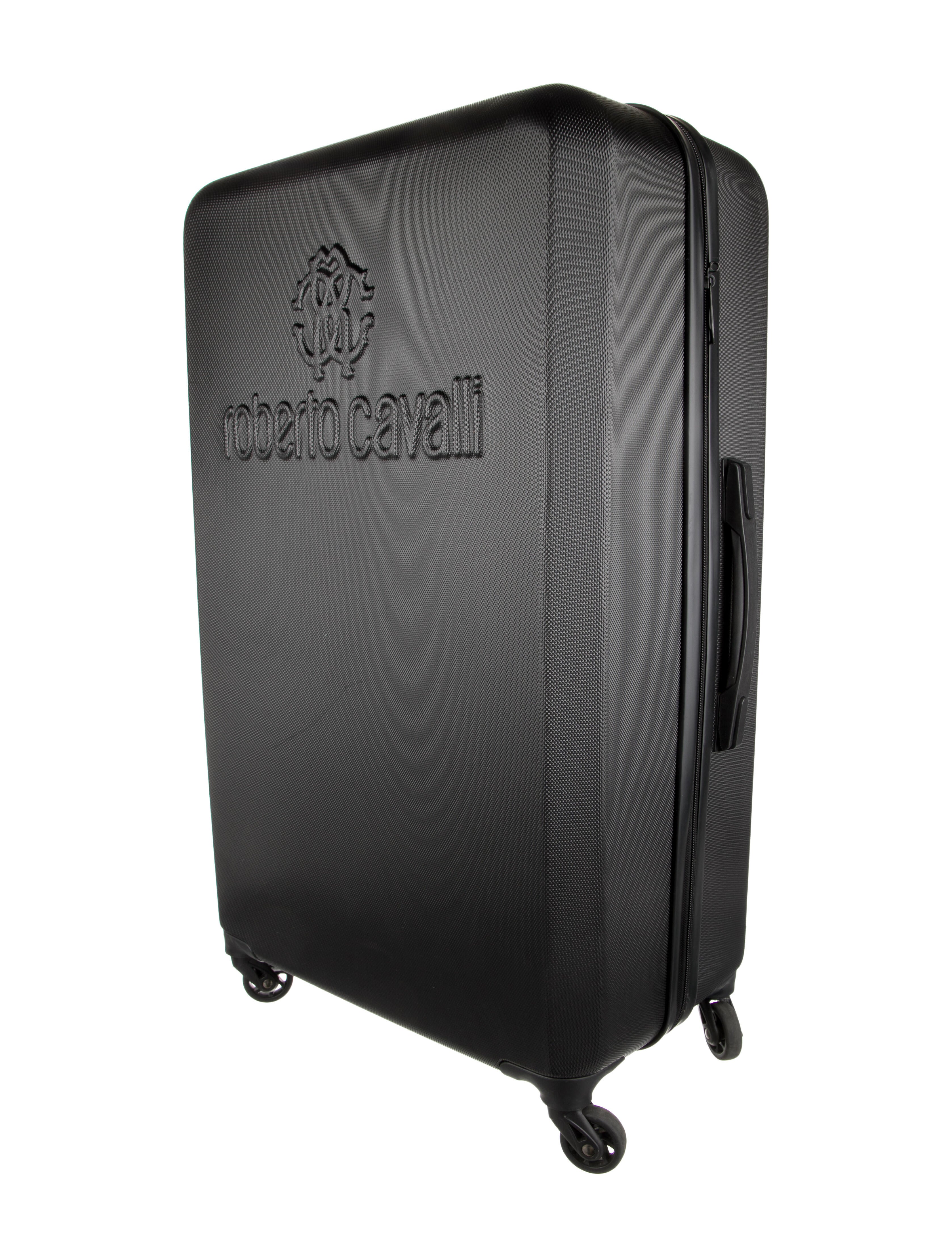 Roberto Cavalli Large Rolling Suitcase - Black Luggage and Travel ...