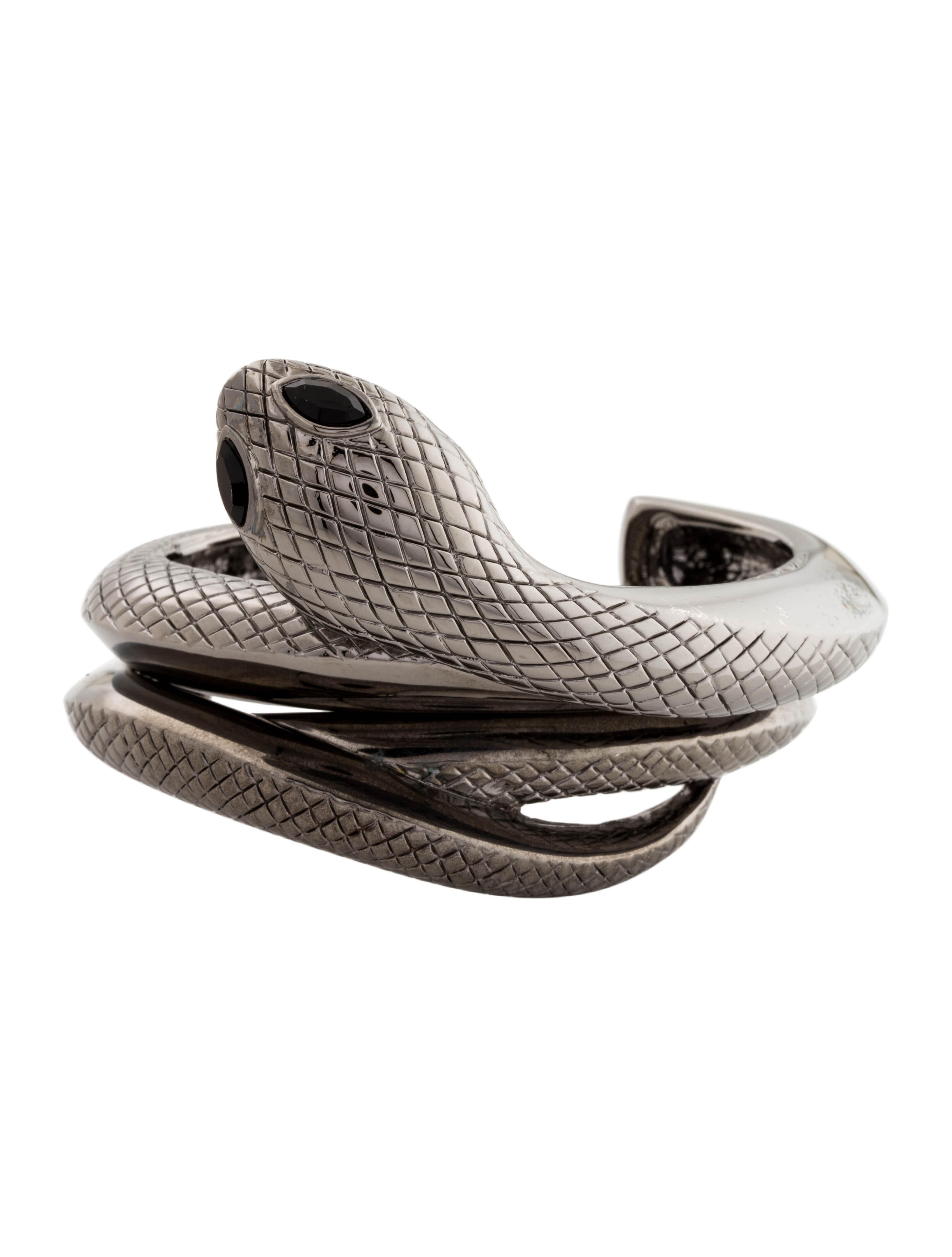 Roberto Cavalli Crystal Coiled Snake Bracelet Set - Silver-Tone Metal Cuff, Bracelets ...