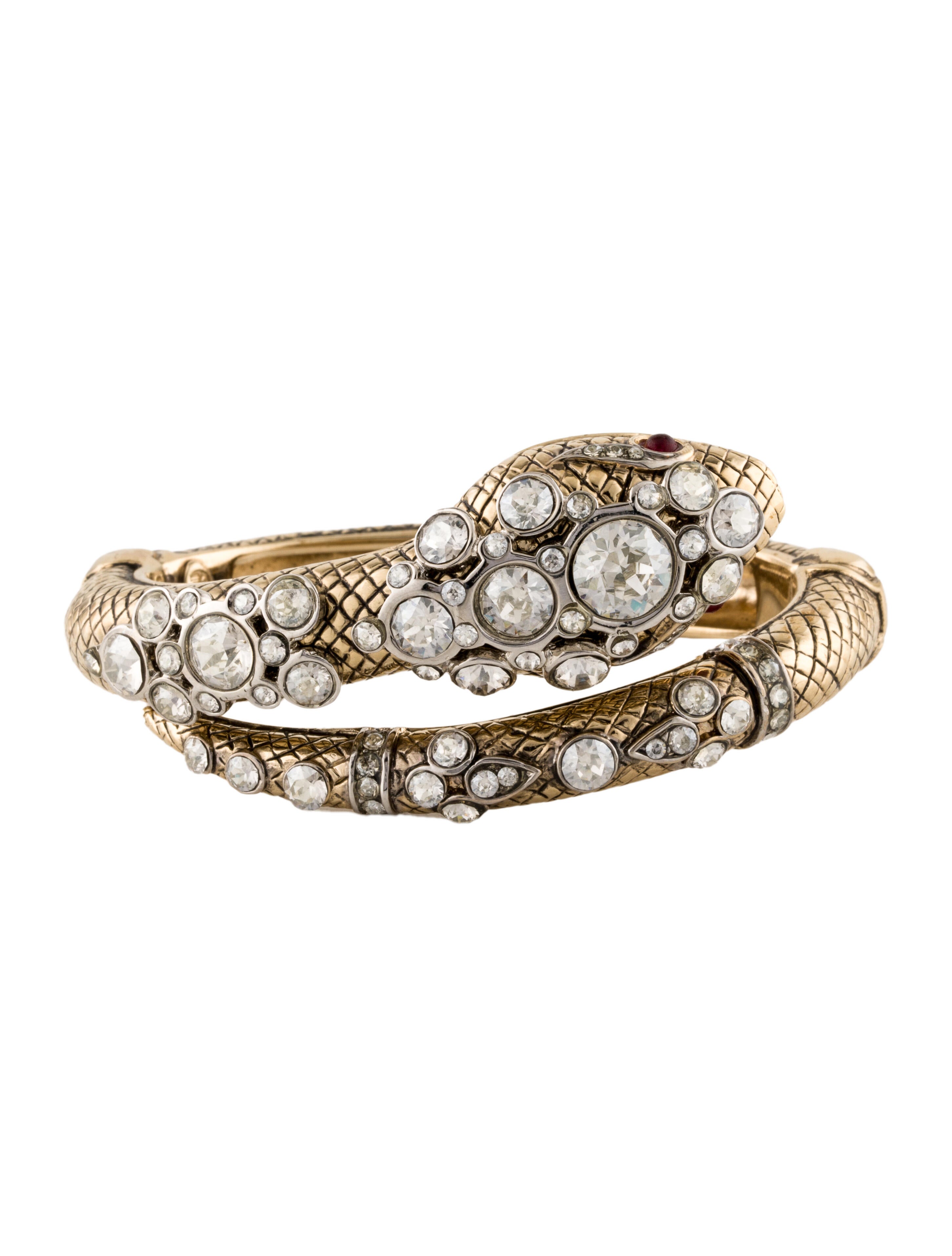 Burberry Crystal Embellished Daisy Cuff - Gold-Tone Metal Cuff ...