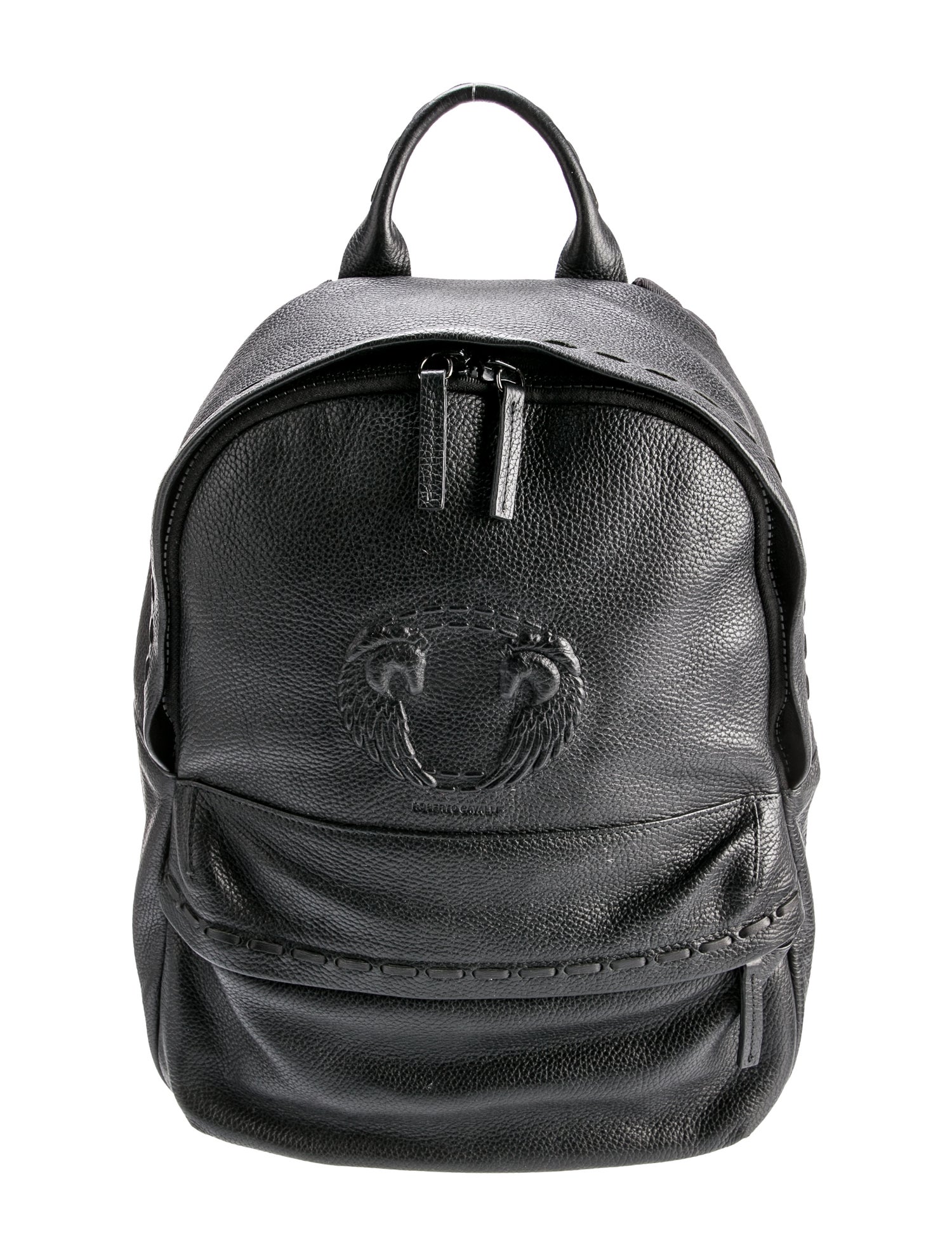 Roberto Cavalli Leather Backpack - Black Backpacks, Bags - ROB135367 ...