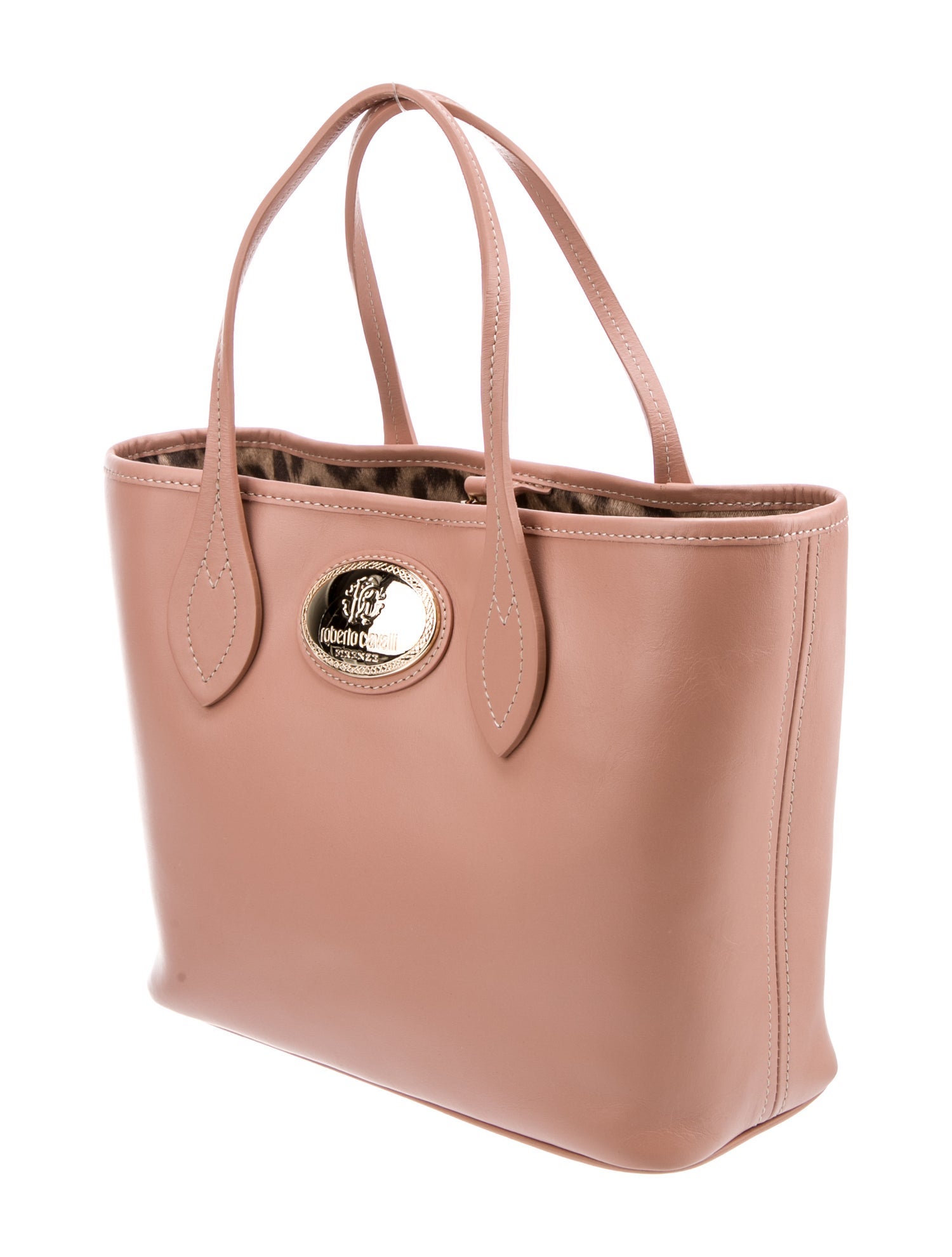 Roberto Cavalli Medium Leather Tote - Pink Totes, Handbags - ROB136167 ...