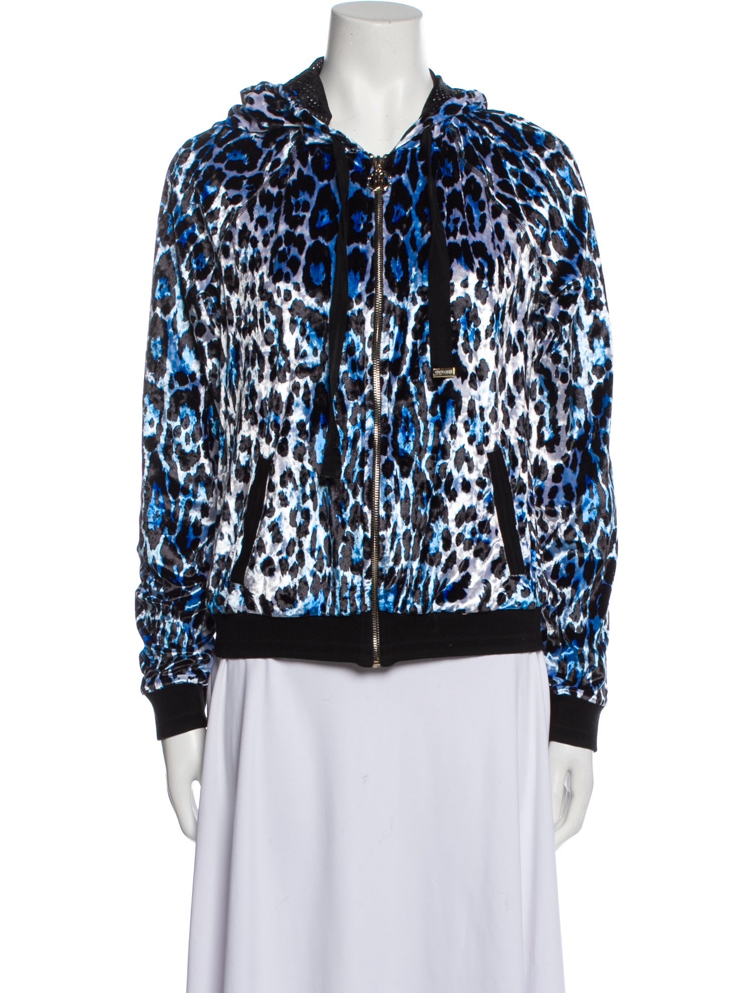 Roberto Cavalli Animal Print Bomber Jacket - Blue Jackets, Clothing ...
