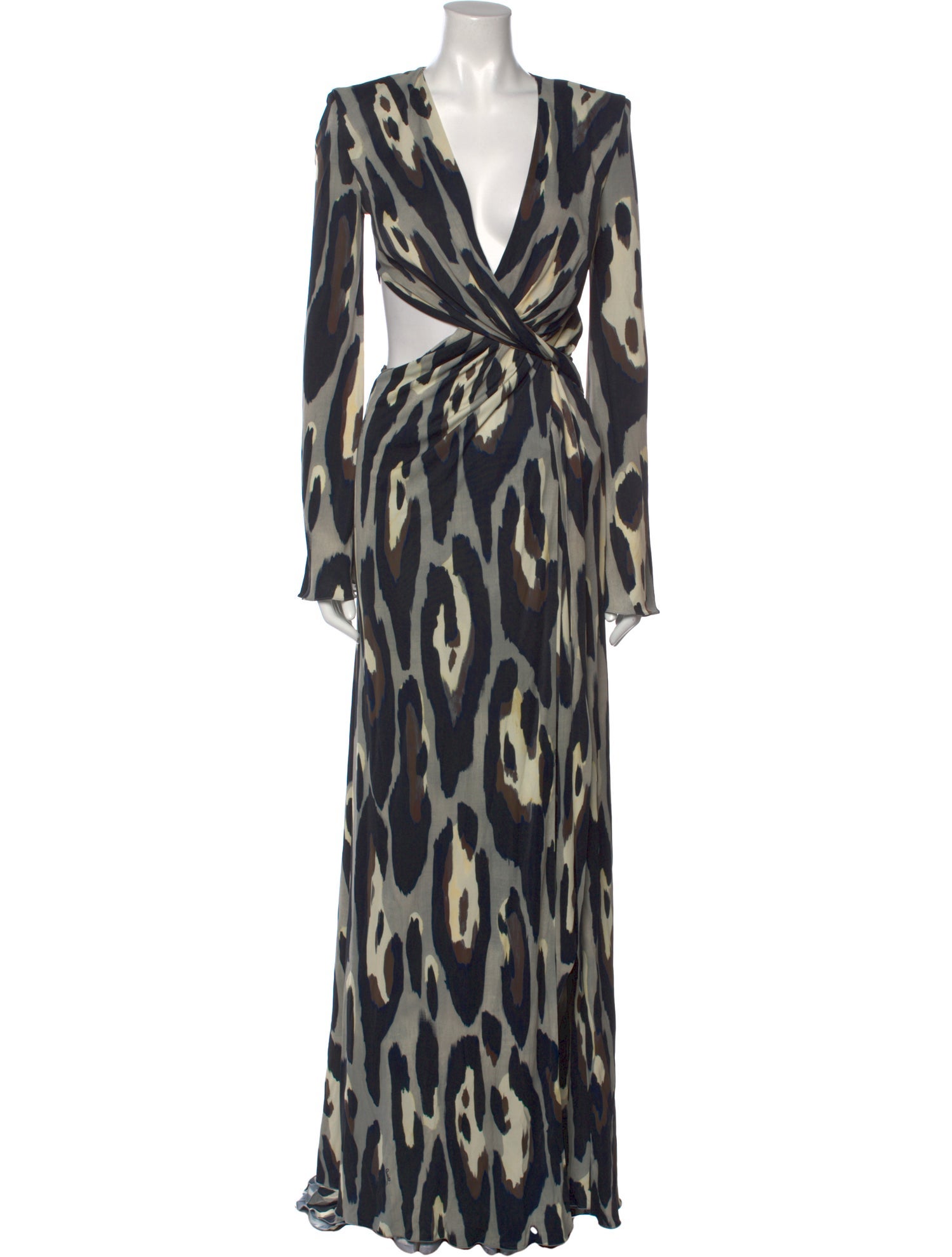 Roberto Cavalli Animal Print Long Dress - Blue Dresses, Clothing ...