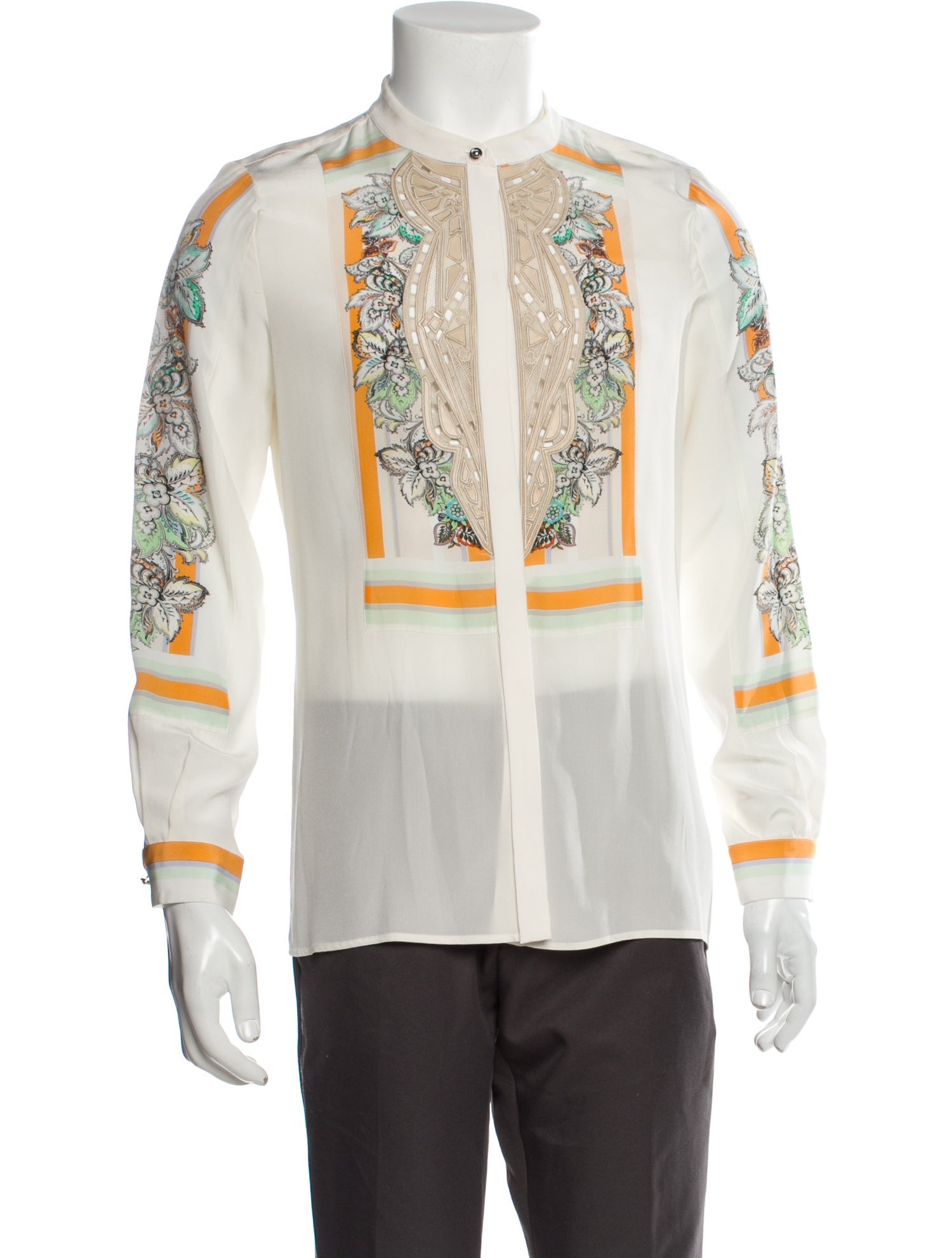 Roberto Cavalli Printed Long Sleeve Shirt - Neutrals Casual Shirts ...