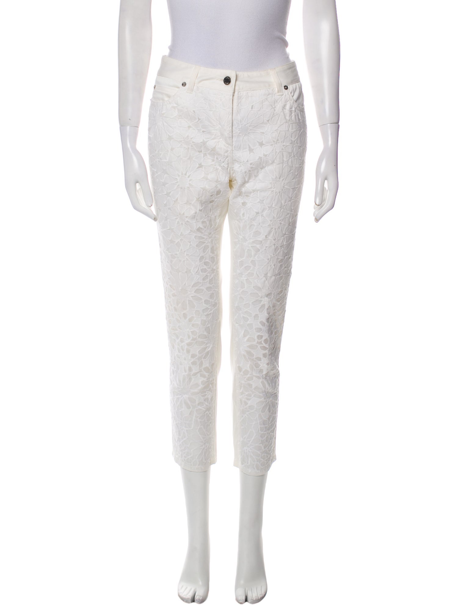 Roberto Cavalli Patterned Straight Leg Pants - Neutrals, 10" Rise Pants ...