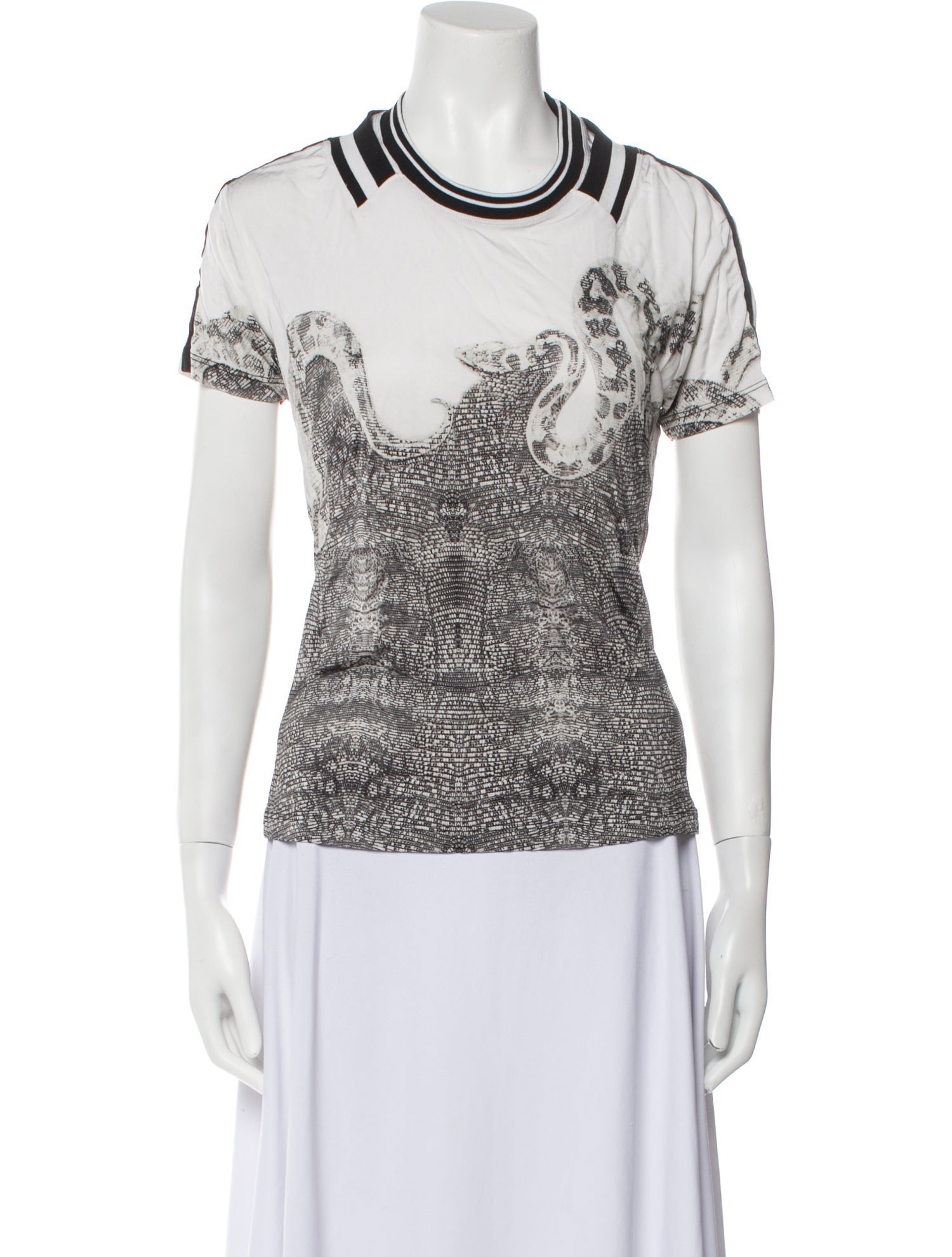 Roberto Cavalli Printed Crew Neck T-Shirt - White Tops, Clothing ...