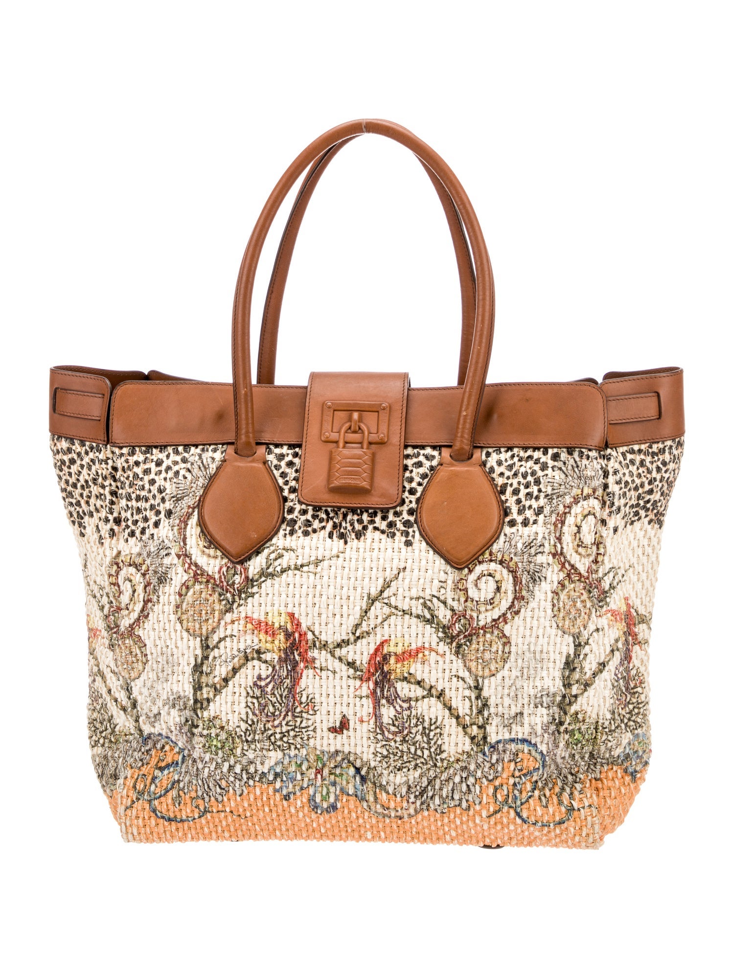 Roberto Cavalli Tweed Tote - Brown Totes, Handbags - ROB146612 | The ...