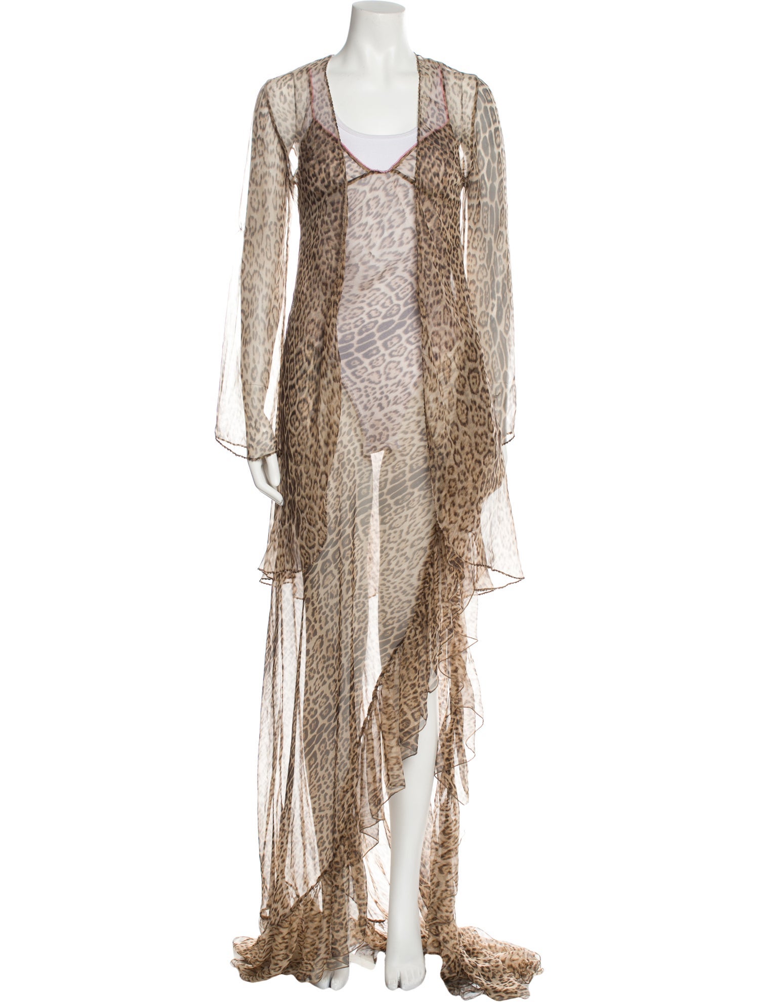 Roberto Cavalli Silk Animal Print Dress Set - Brown Suits and Sets, Clothing - ROB150310 | The ...