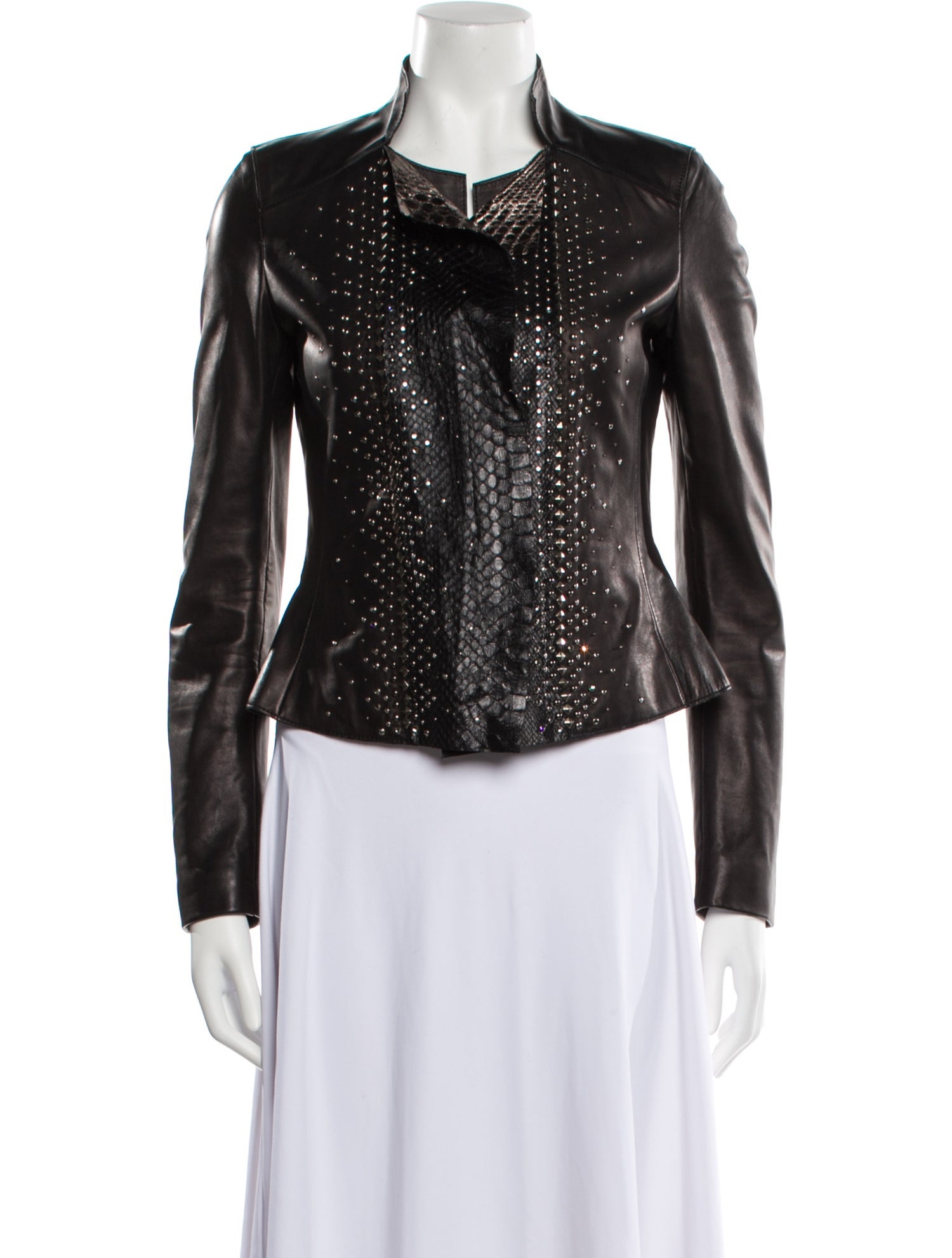 Roberto Cavalli Leather Jacket - Black Jackets, Clothing - ROB152206 ...