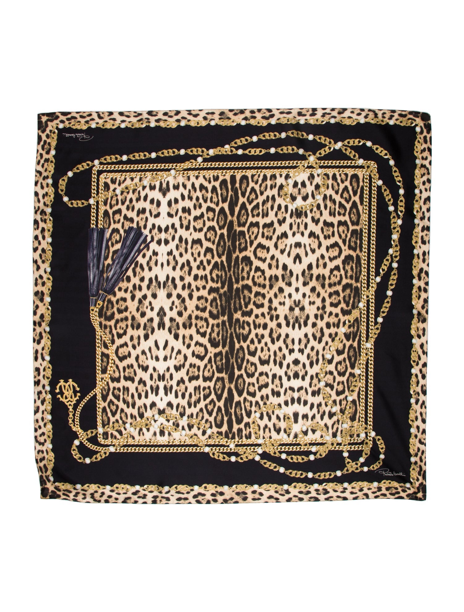 Roberto Cavalli Silk Animal Print Scarf - Black Scarves and Shawls ...
